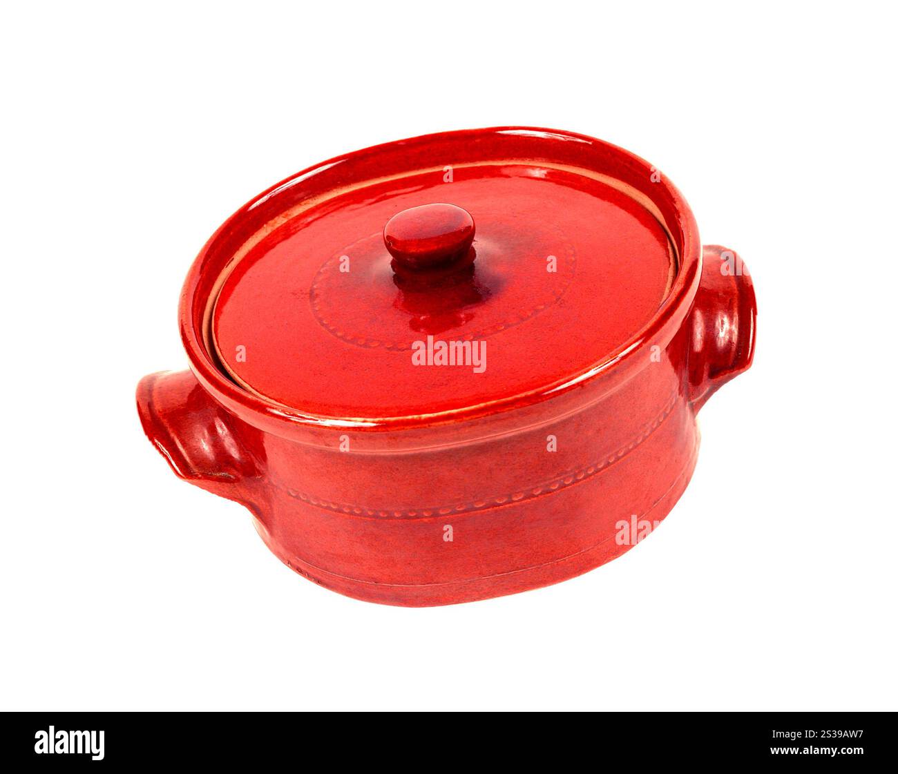 Red cooking pot isolated on white background Stock Photo - Alamy