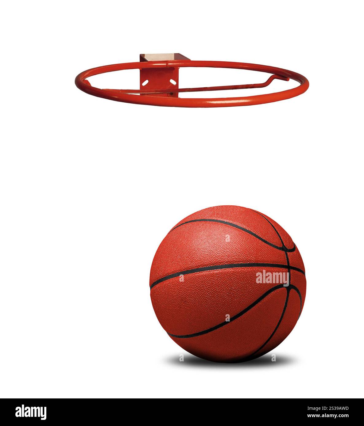 Basketball ring and Basketball ball. Basketball ring without net Stock ...