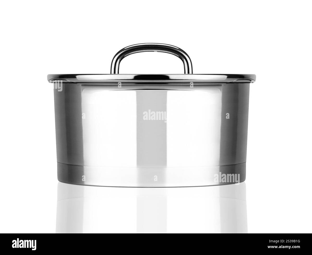 Stainless steel cooking pot isolated on white background. Stainless ...