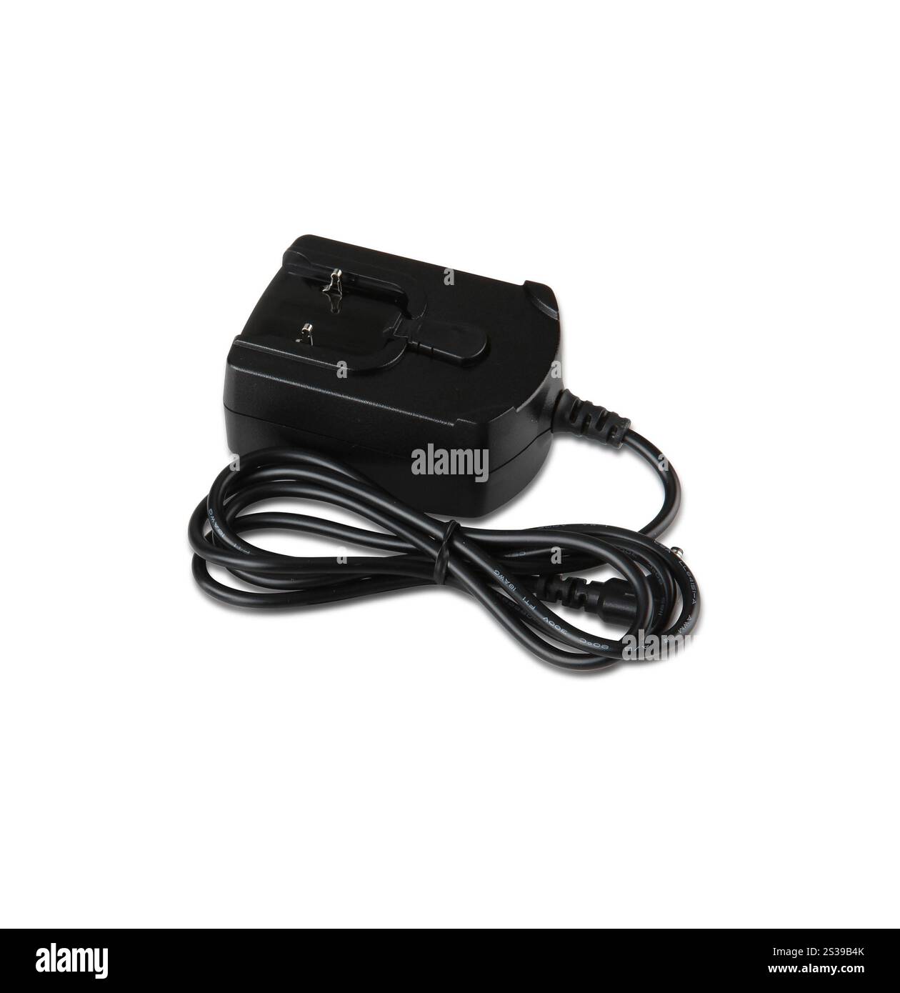 Black adapter. New condition isolated on white background. Black ...