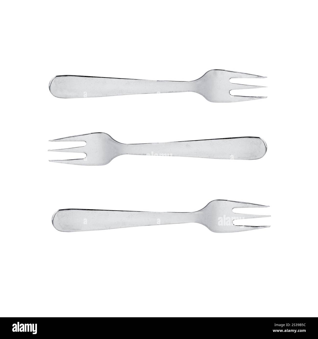 shiny silver forks isolated on white background. shiny silver forks ...