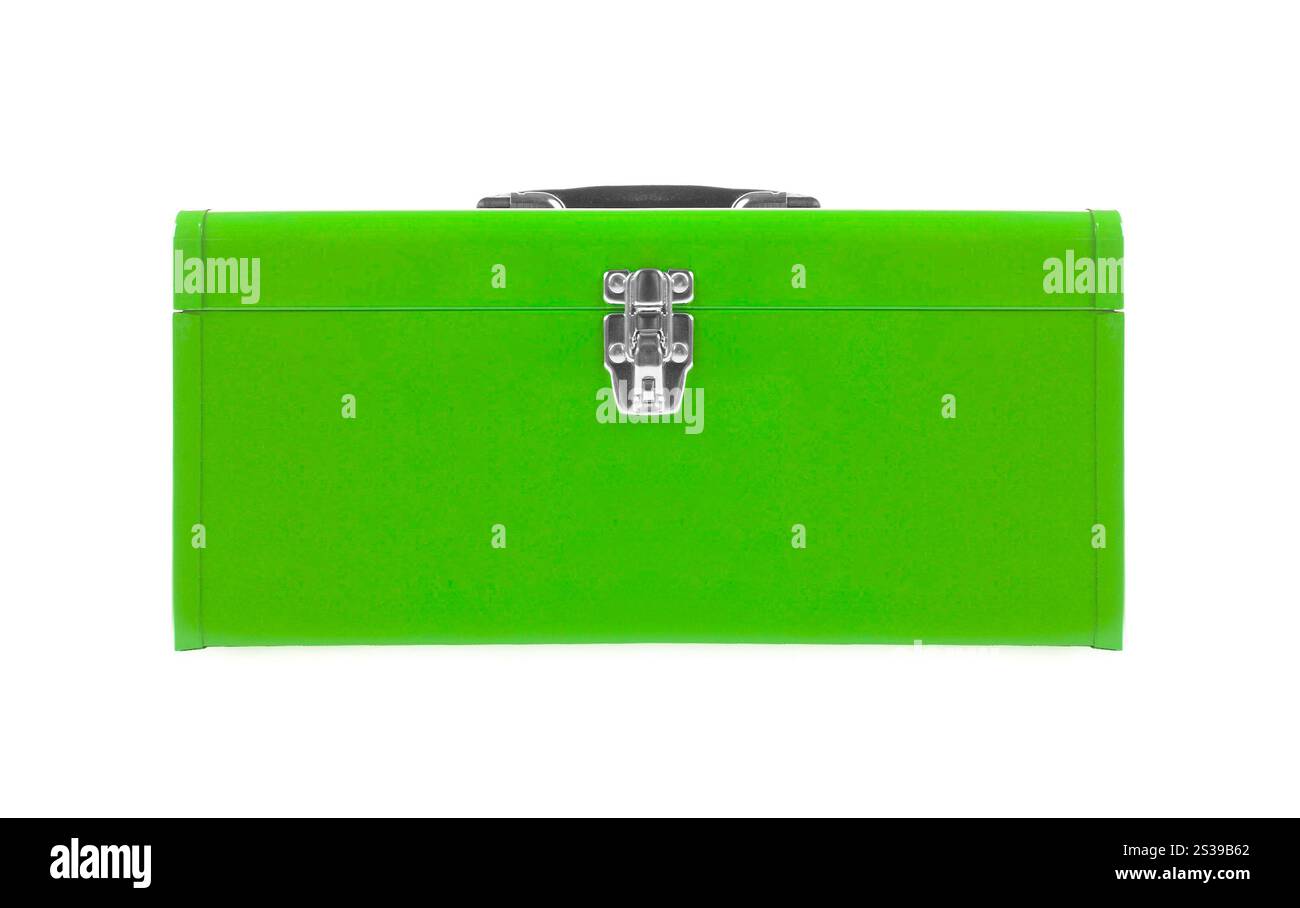 metal Tool Box Front isolated on white Stock Photo - Alamy