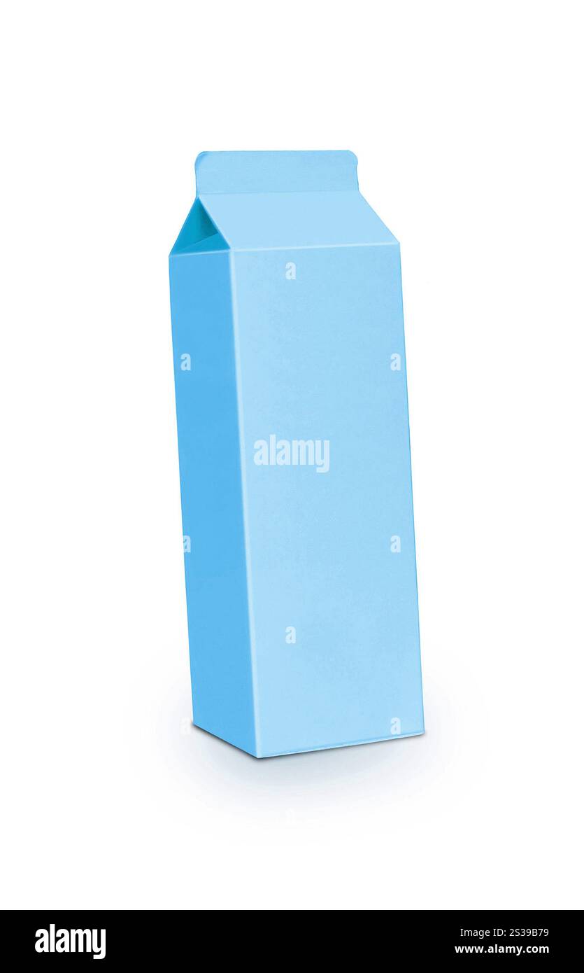 Blue milk box per liter isolated. Yellow milk box per liter isolated ...