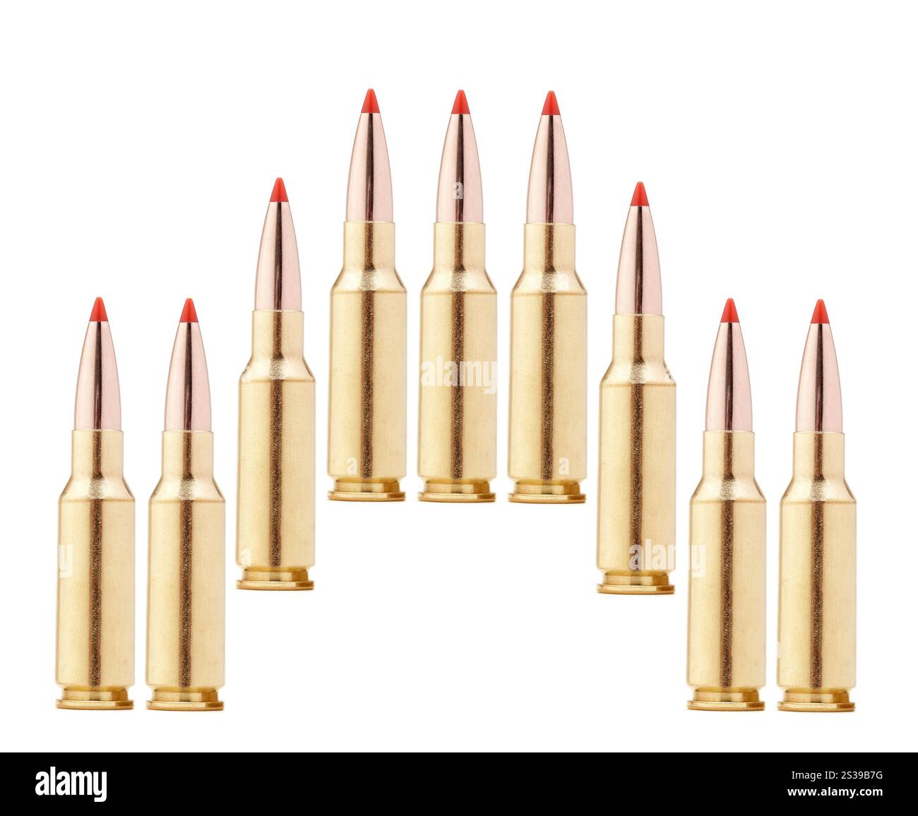rifle bullets isolated on white background. rifle bullets on white ...