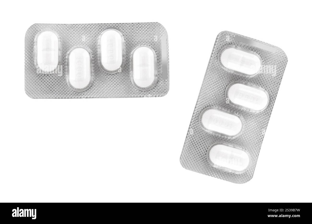 Two pill packs isolated on white background. Two pill packs Stock Photo ...