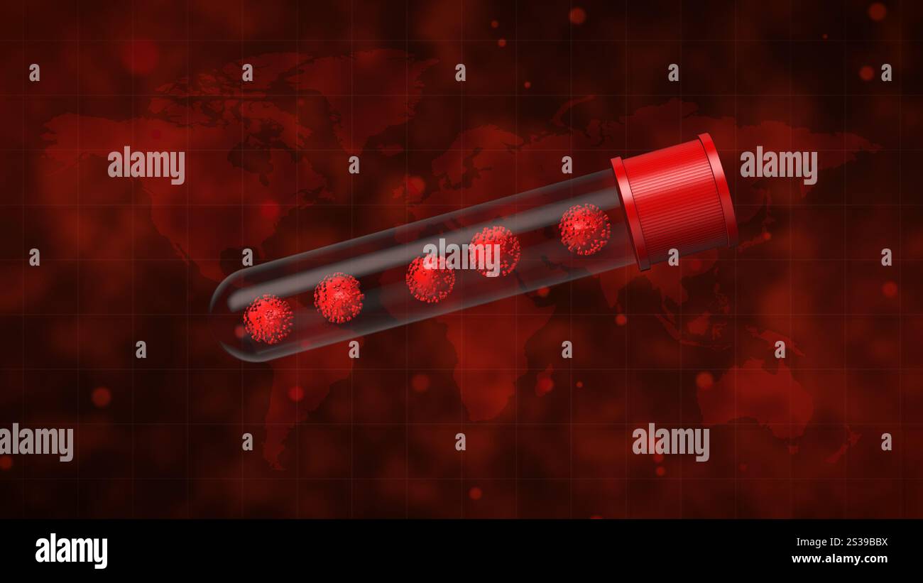 Virus Cell in Tube Visualization Concept Stock Photo - Alamy