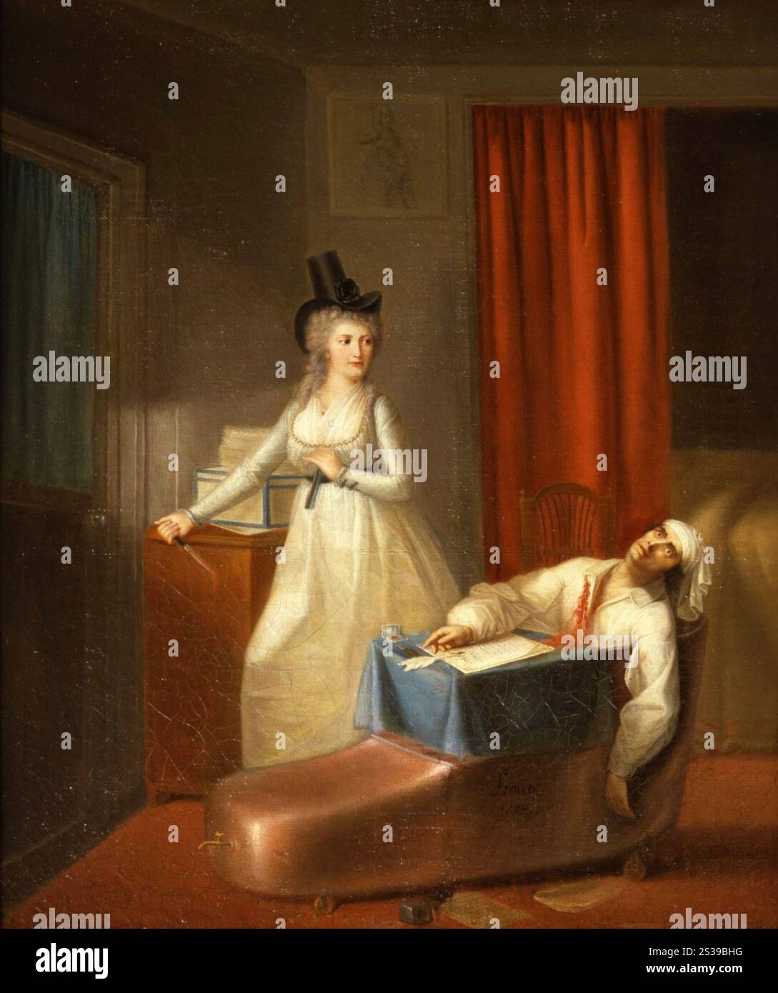 Jean-Jacques Hauer, The Death of Marat, 13 July 1793 - 1794 Stock Photo ...