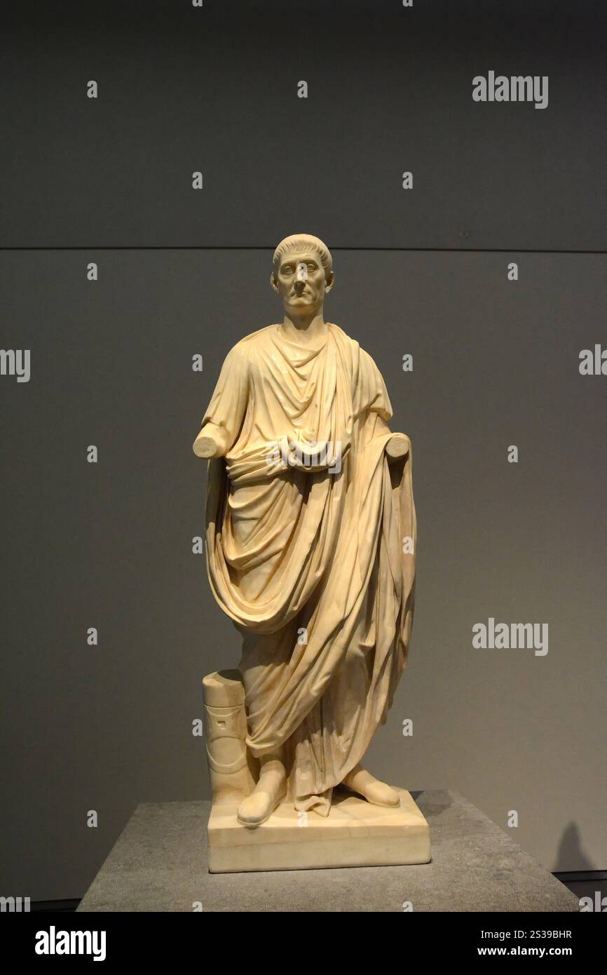 Abu Dhabi Louvre museum, 23. ‎january ‎2024: marble statue of “The ...