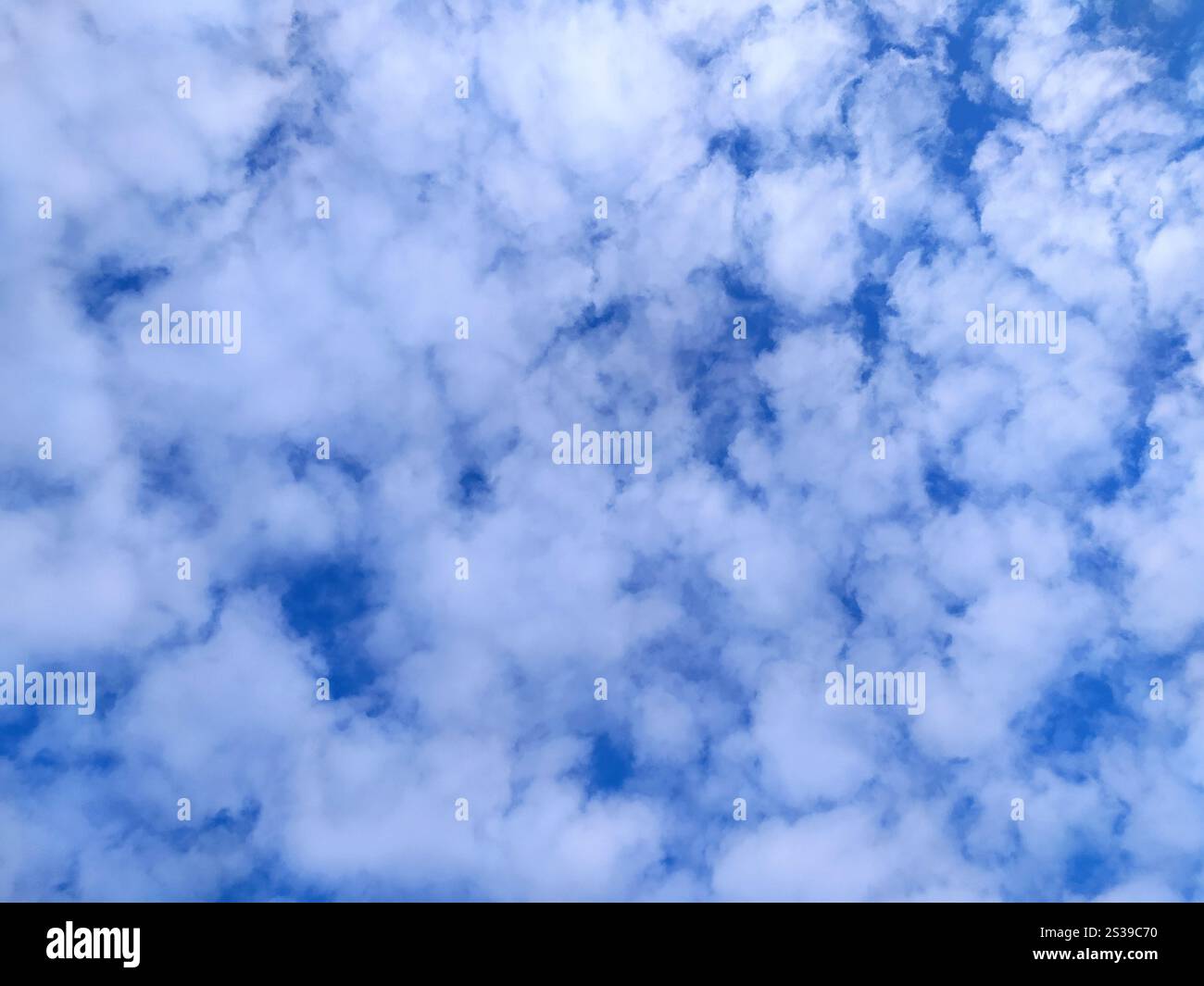 Clear blue sky texture and white fluffy cloud nature background. The ...