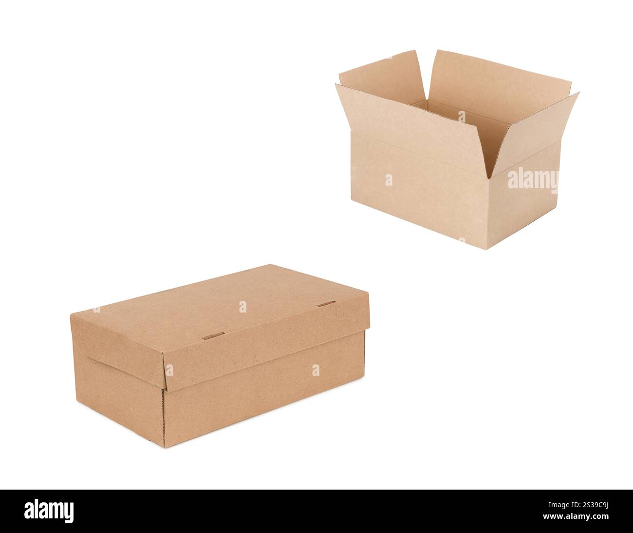open and closed boxes isolated on white. open and closed boxes Stock ...