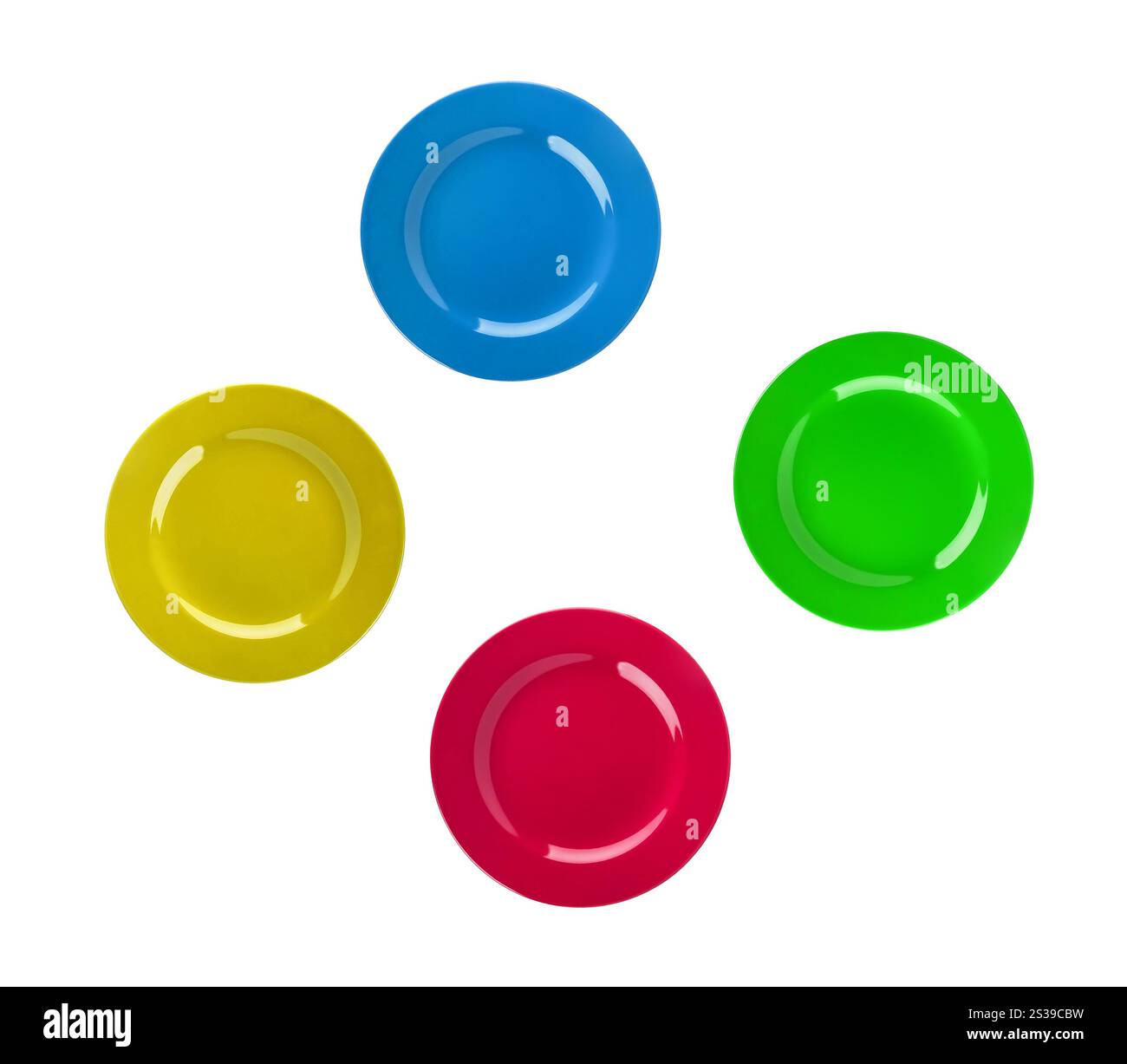 Set of four clean plates isolated on white background. Set of four ...