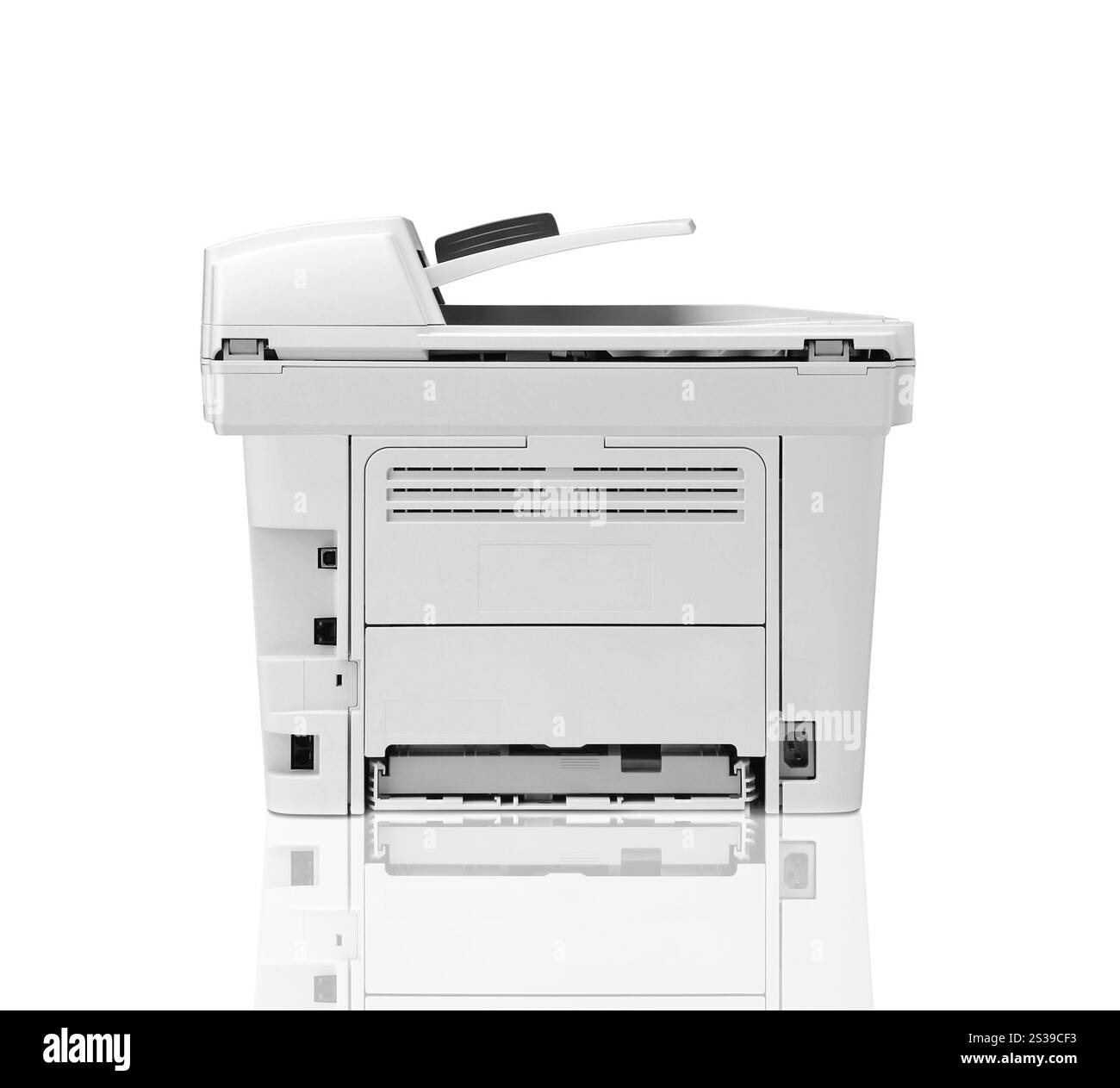 Modern style office printer isolated on white background. Modern style ...