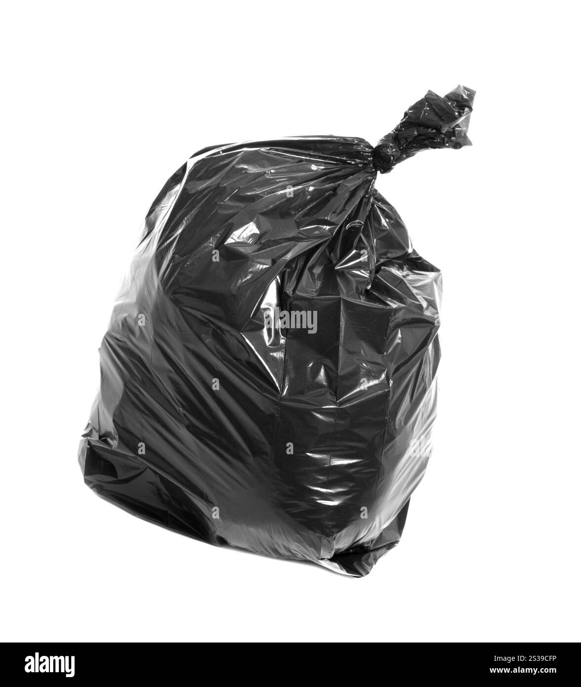 Black garbage bag isolated on white background. Black garbage bag ...
