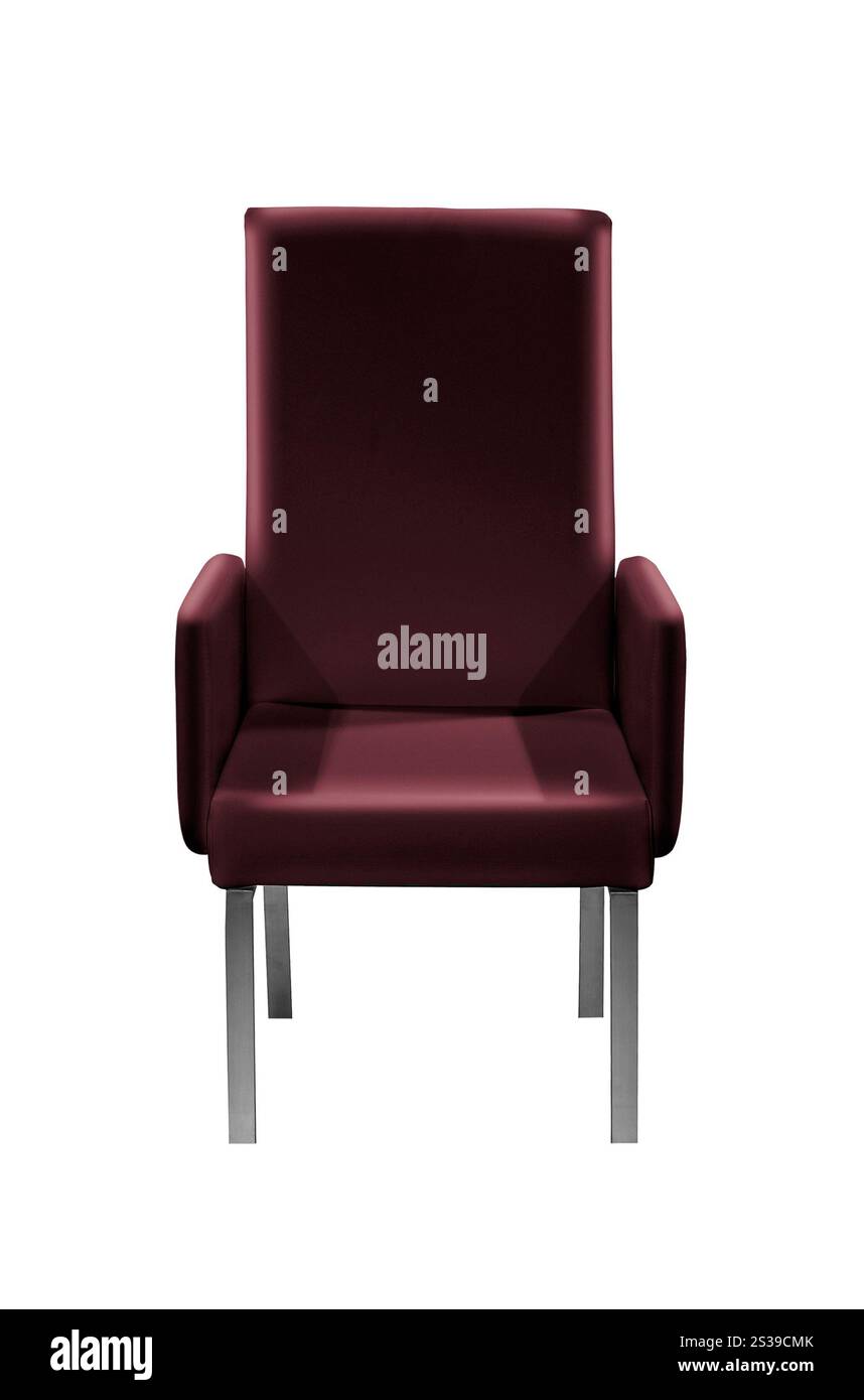 Red easy armchair isolated on white background. Violet easy armchair ...