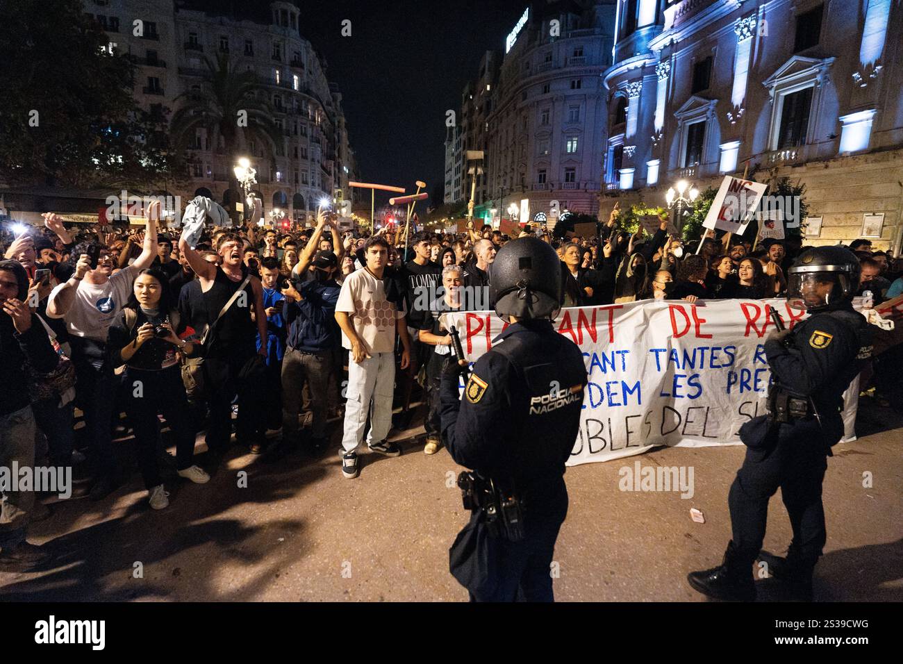 A demonstration in Valencia - Spain to protest the political management ...