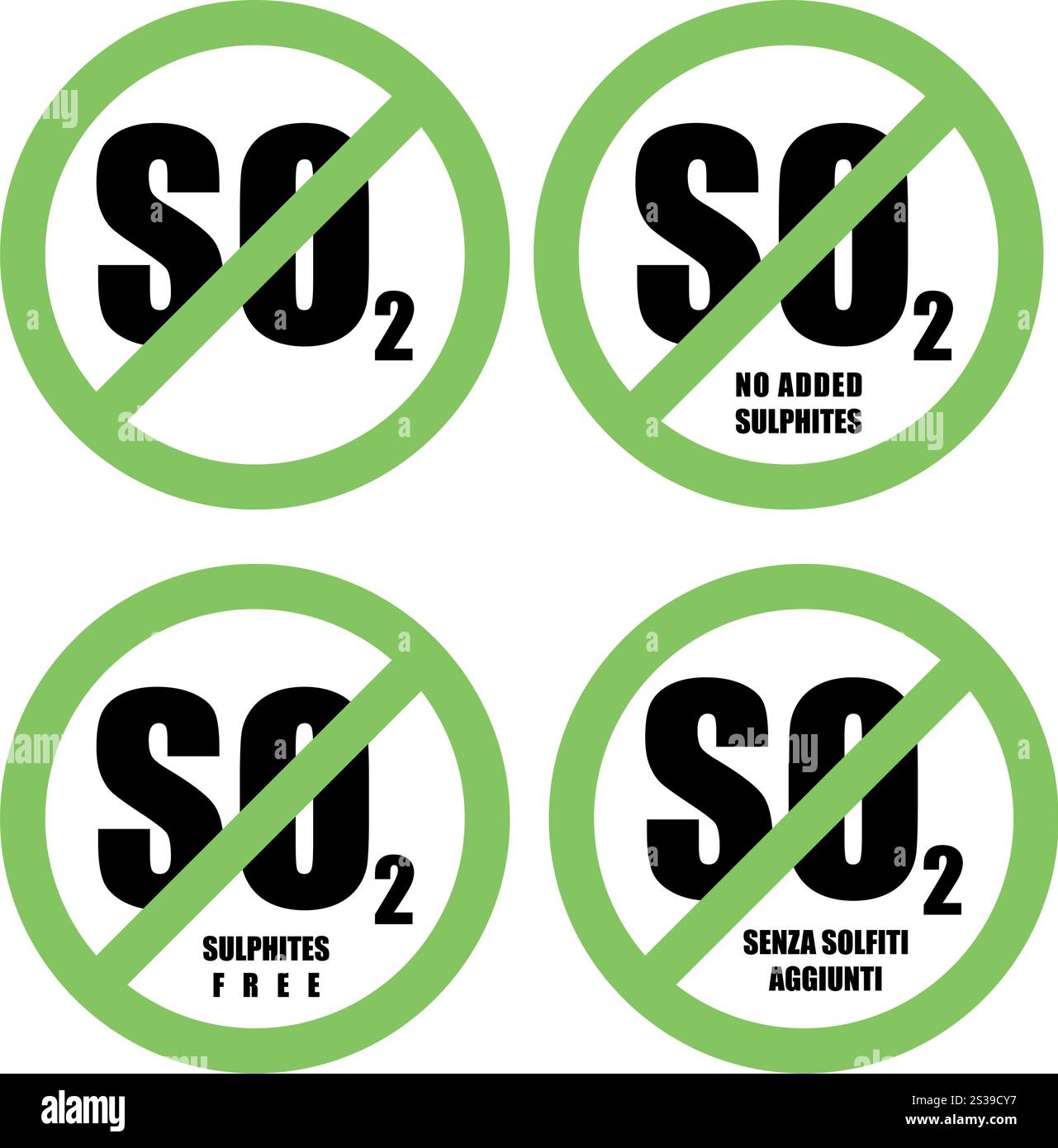Sulfites free label vector design for packaging. No sulfites icon ...