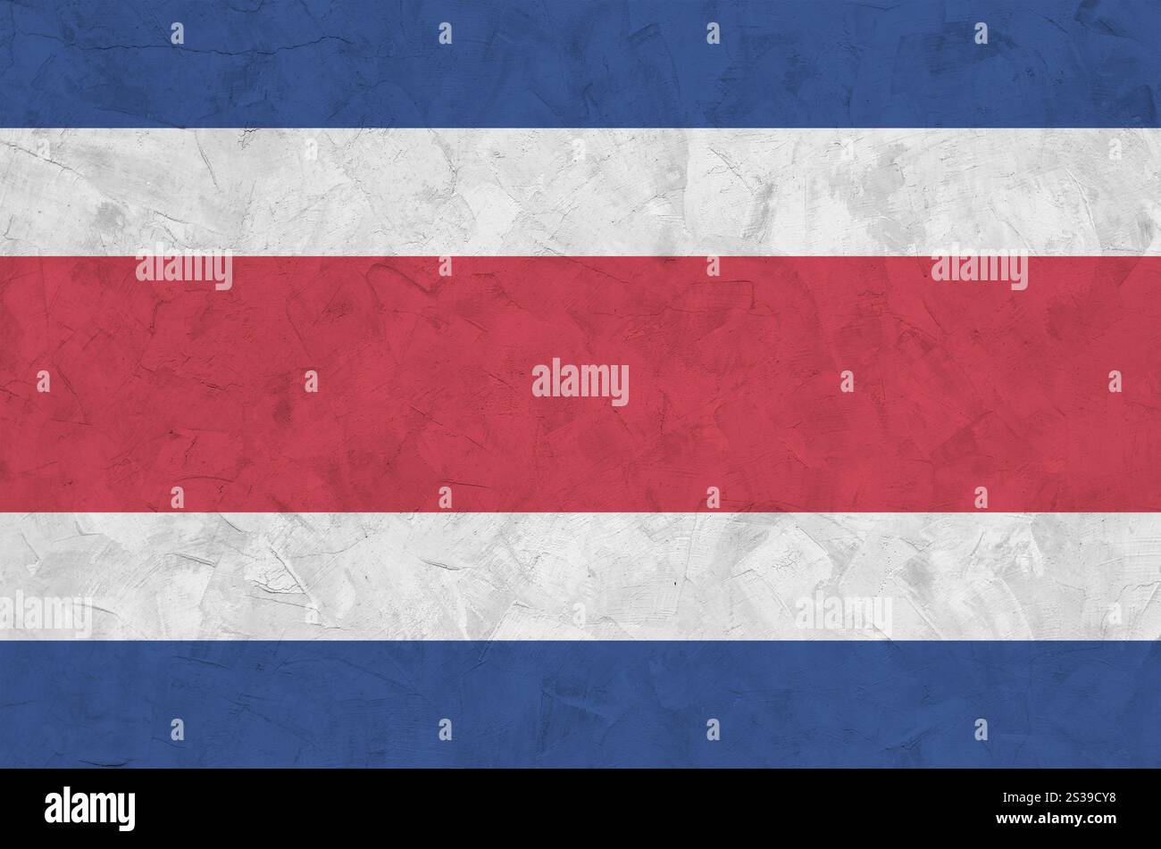 Costa Rica flag depicted in bright paint colors on old relief ...