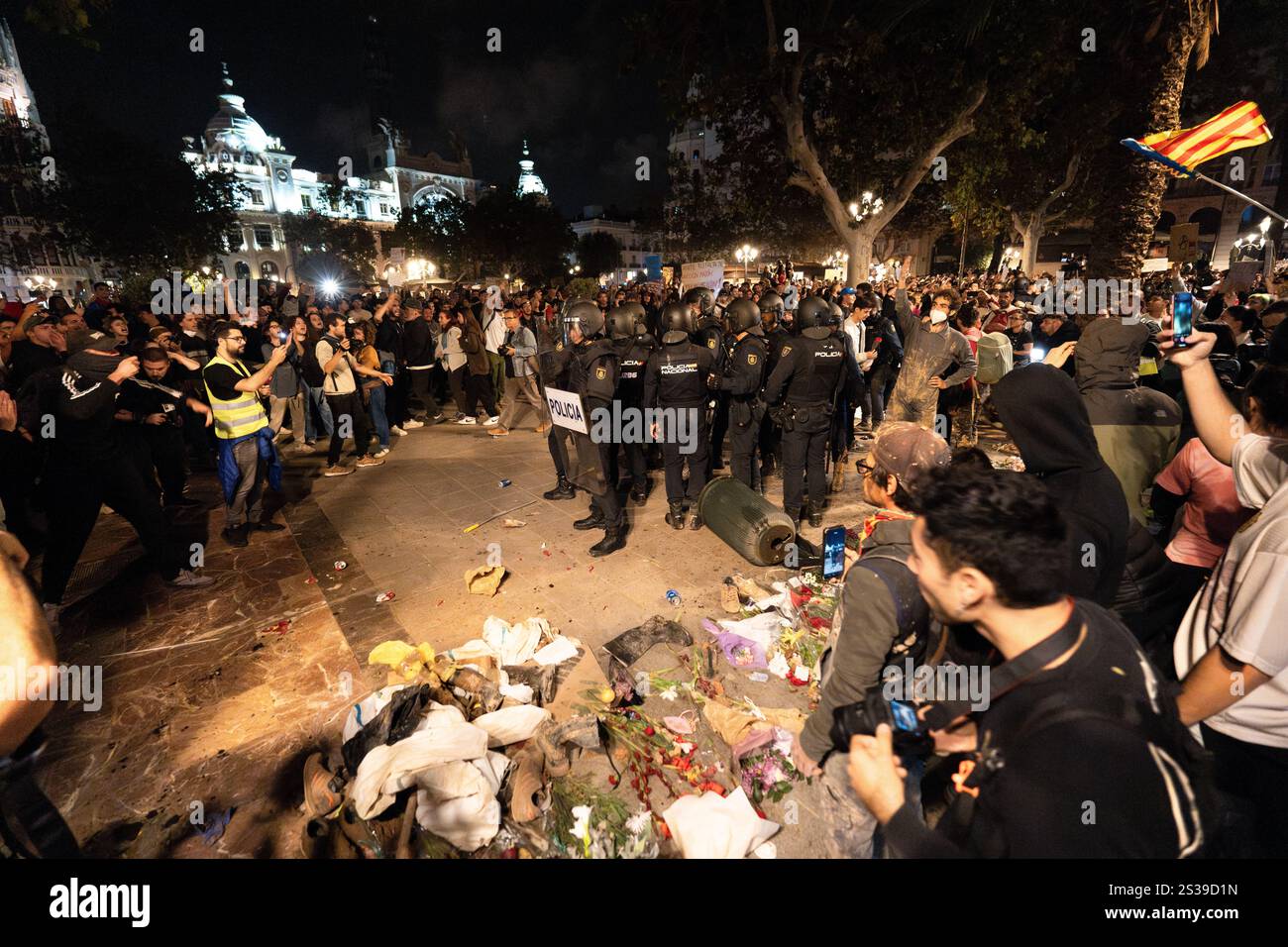 A demonstration in Valencia-Spain to protest the political management ...