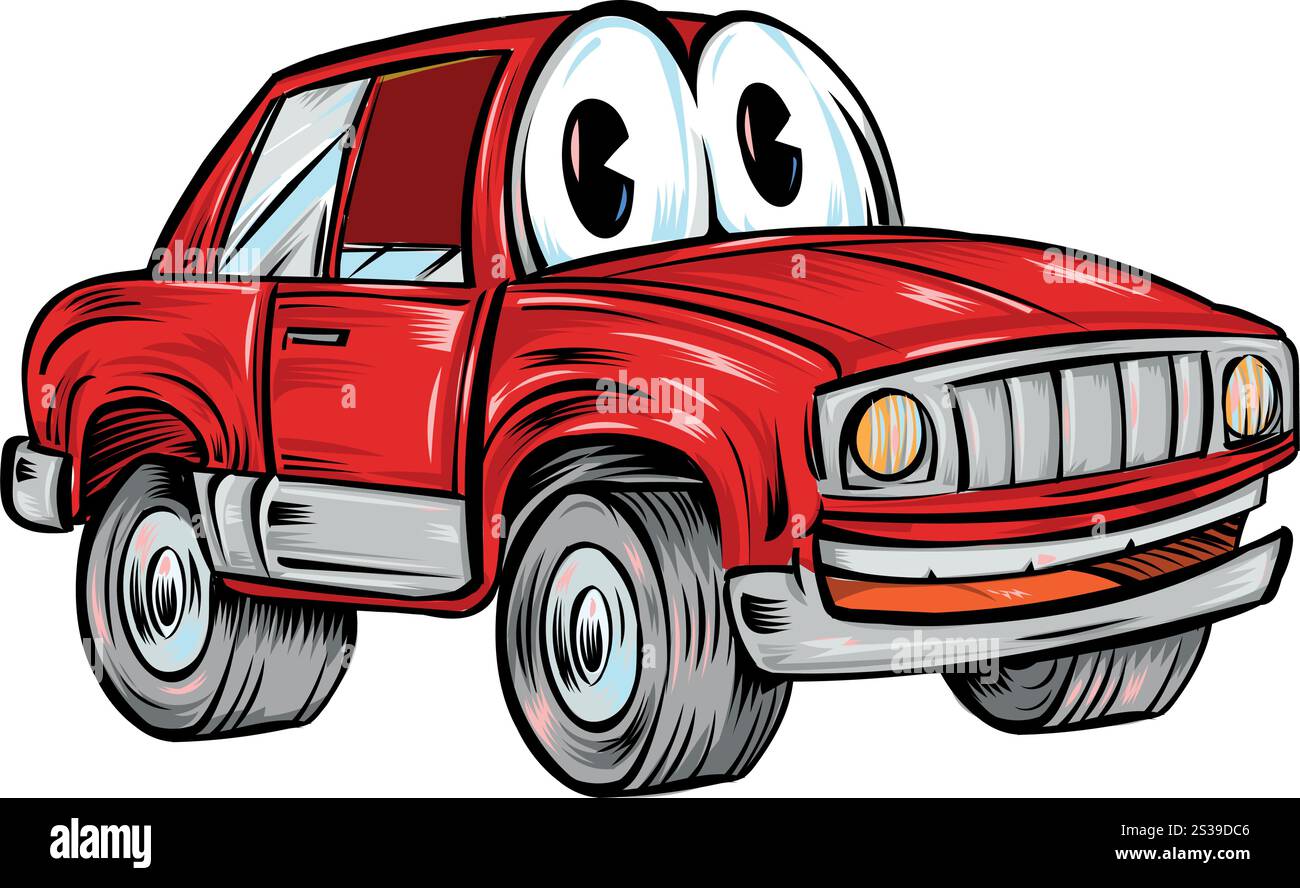 Cartoon funny red car. vector illustration Stock Vector Image & Art - Alamy