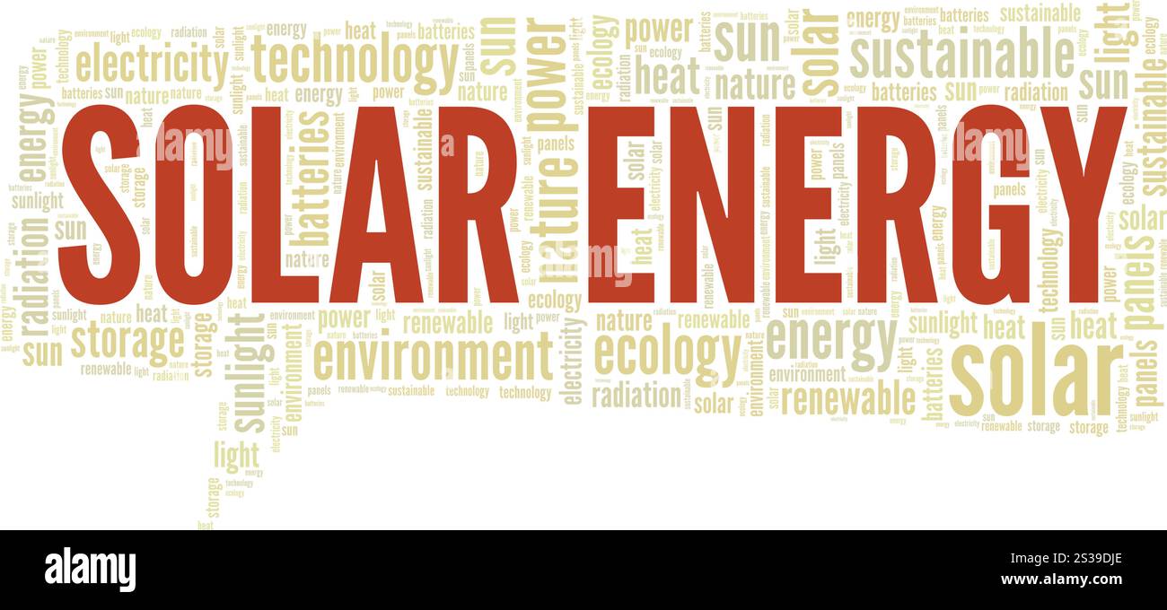 Solar Energy word cloud conceptual design isolated on white background ...