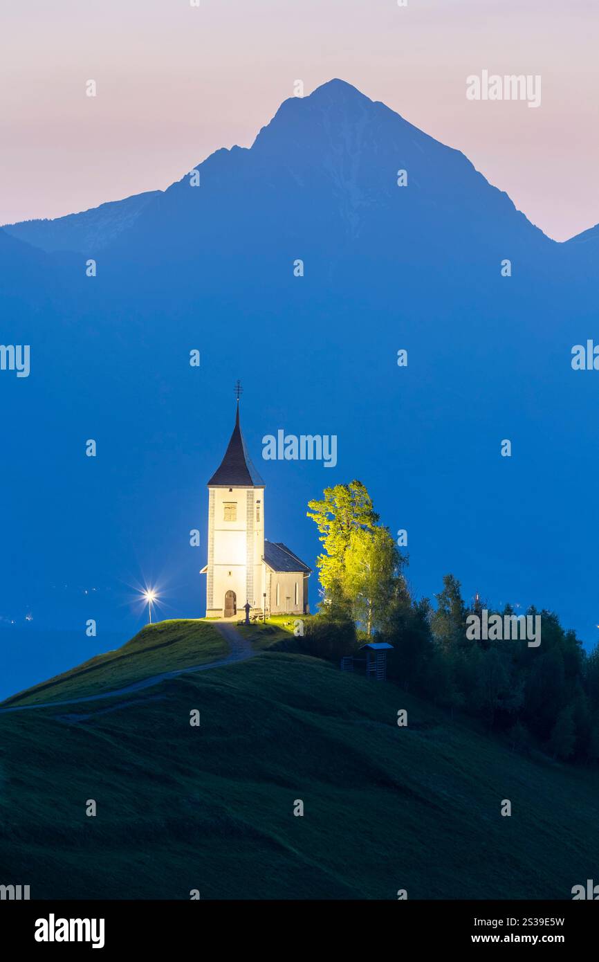 The iconic Jamik church, with Mount Triglav on the background ...