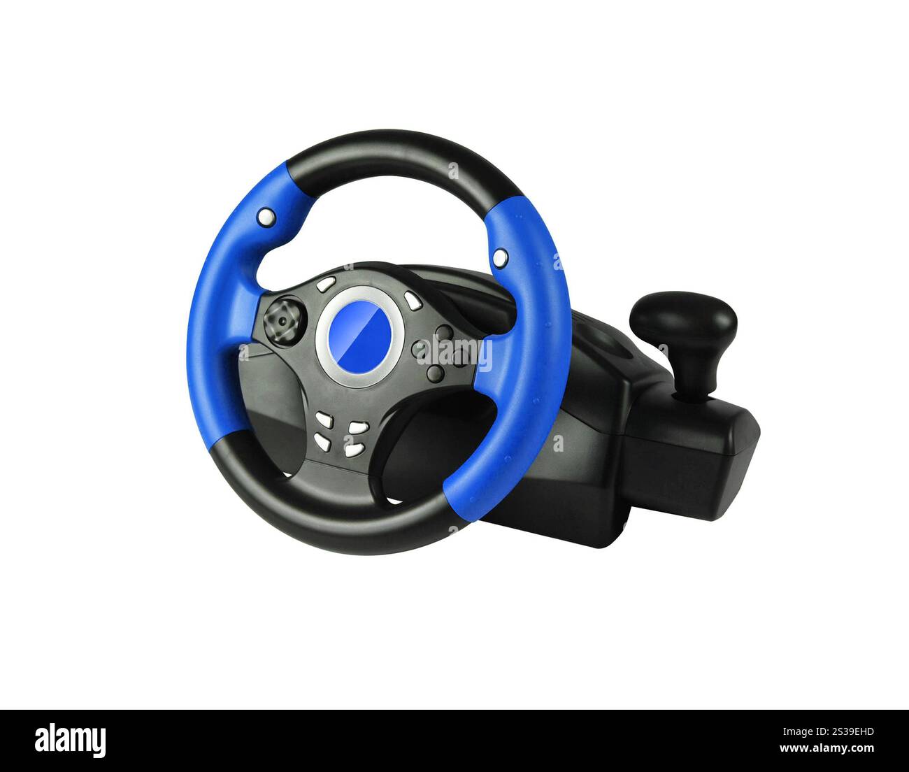 Computer steering wheel isolated on white background. Computer steering ...