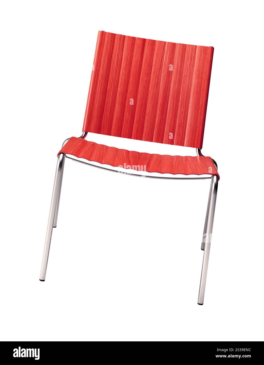 Isolated chair made from white metal pipe and blue fabric. chair made ...