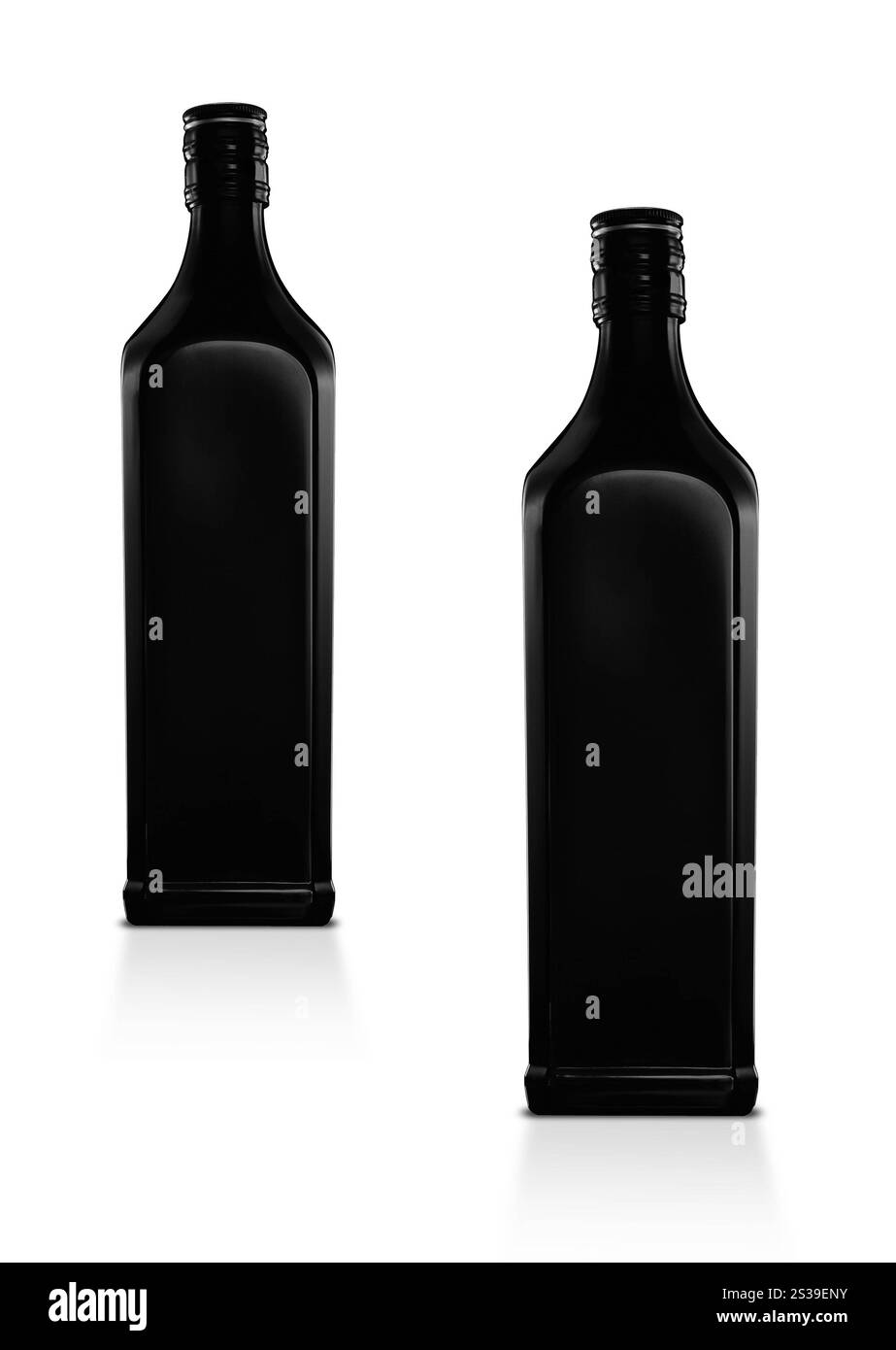 The black matte bottles isolated. The black matte bottle is isolated ...