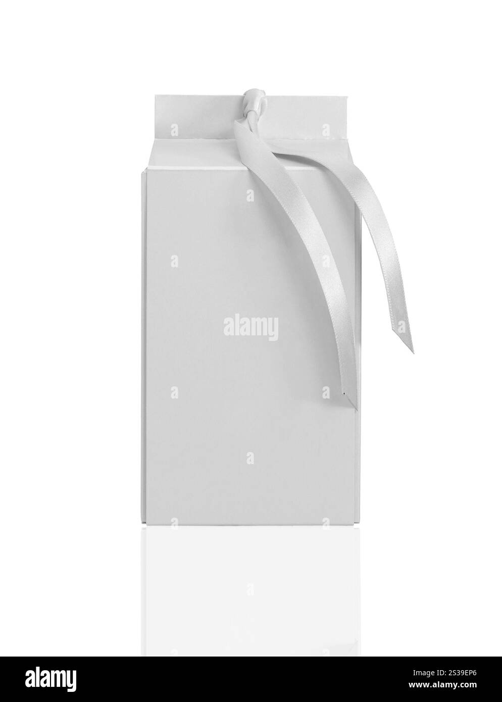 gift box with attached bow isolated on white background. gift box with ...