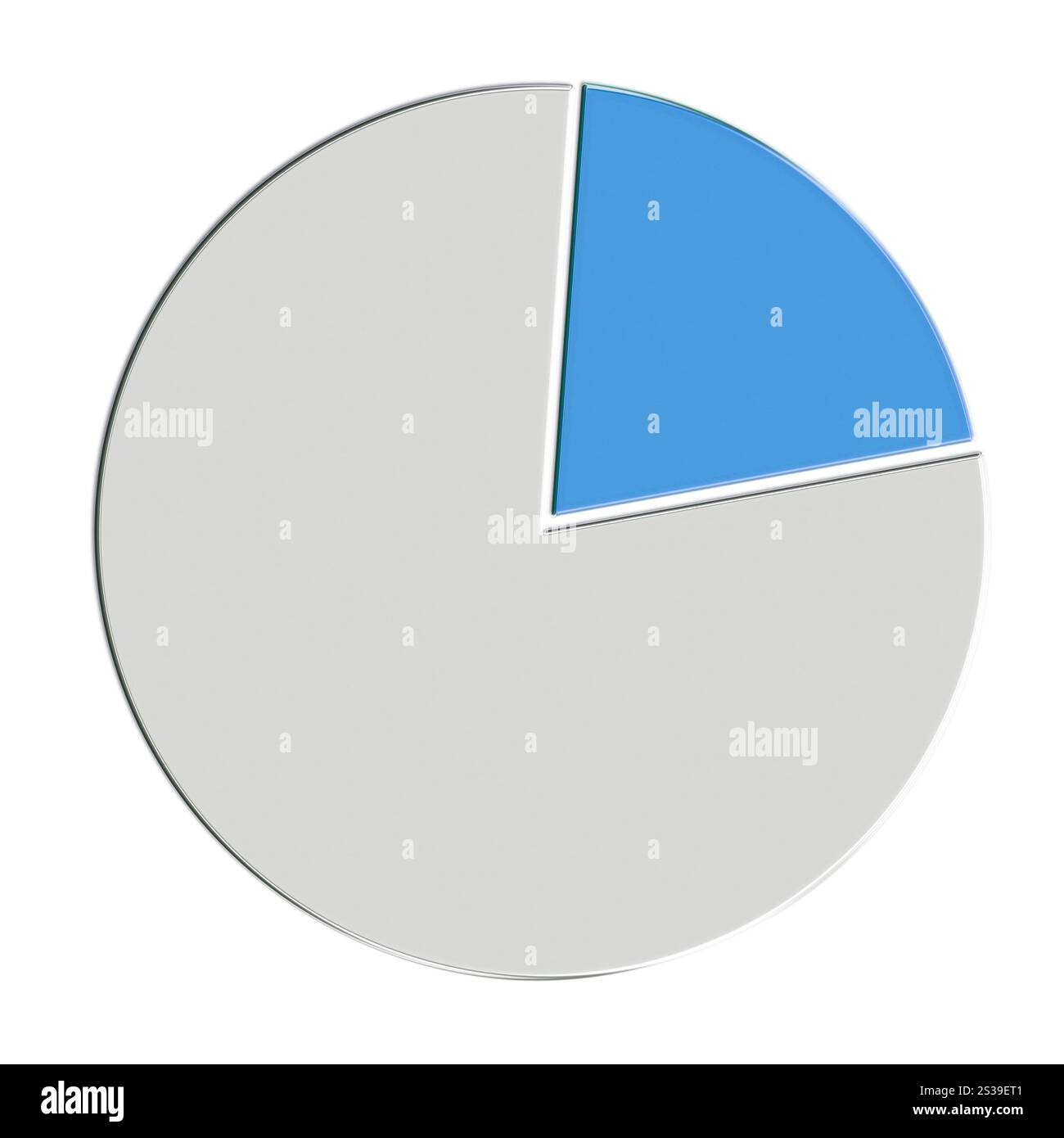3d illustration blue pie chart on a white background. 3d illustration ...