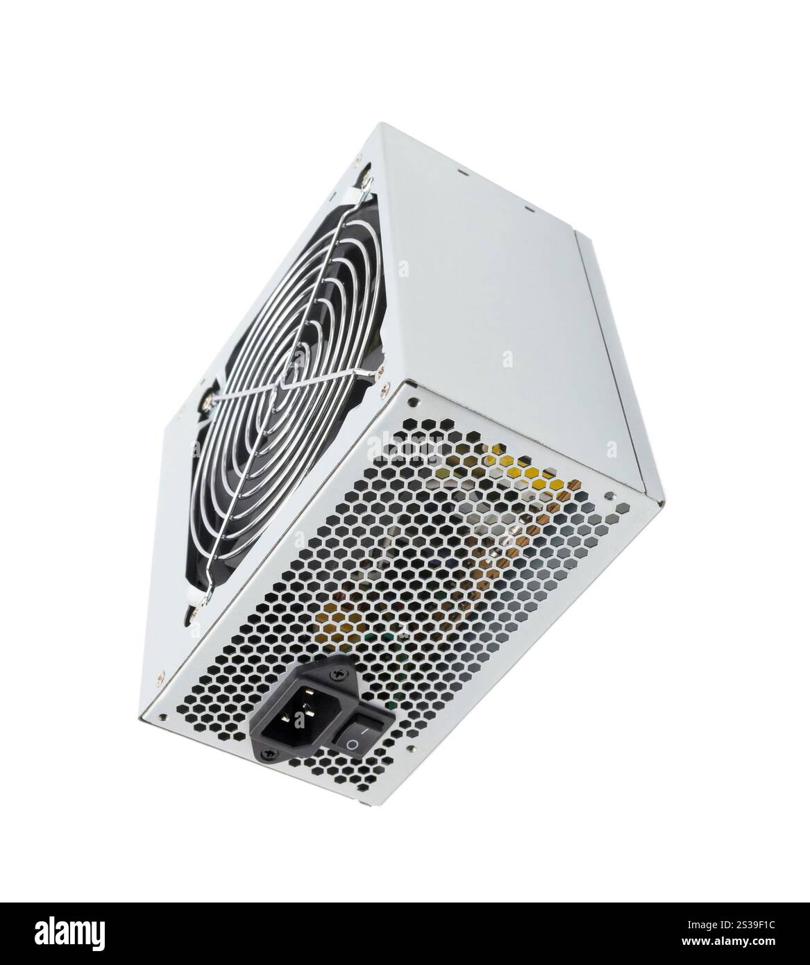 Computer Power Supply Unit isolated on white background. Computer Power ...