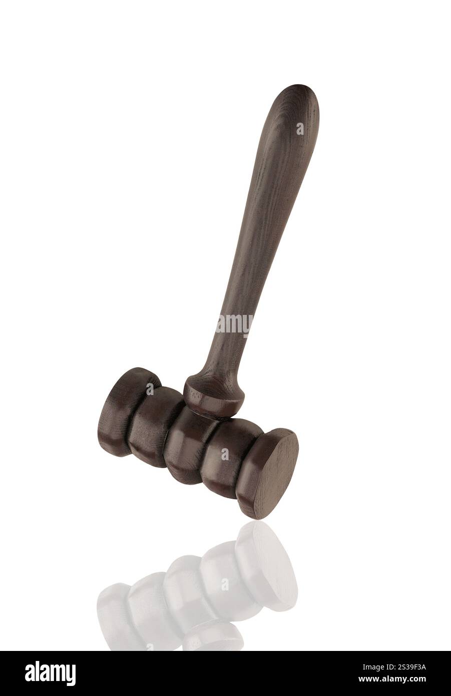 Wooden justice gavel and block with brass isolated on white background ...