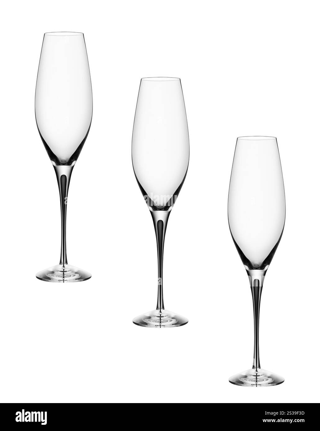 empty champagne glass isolated on white background. empty champagne ...
