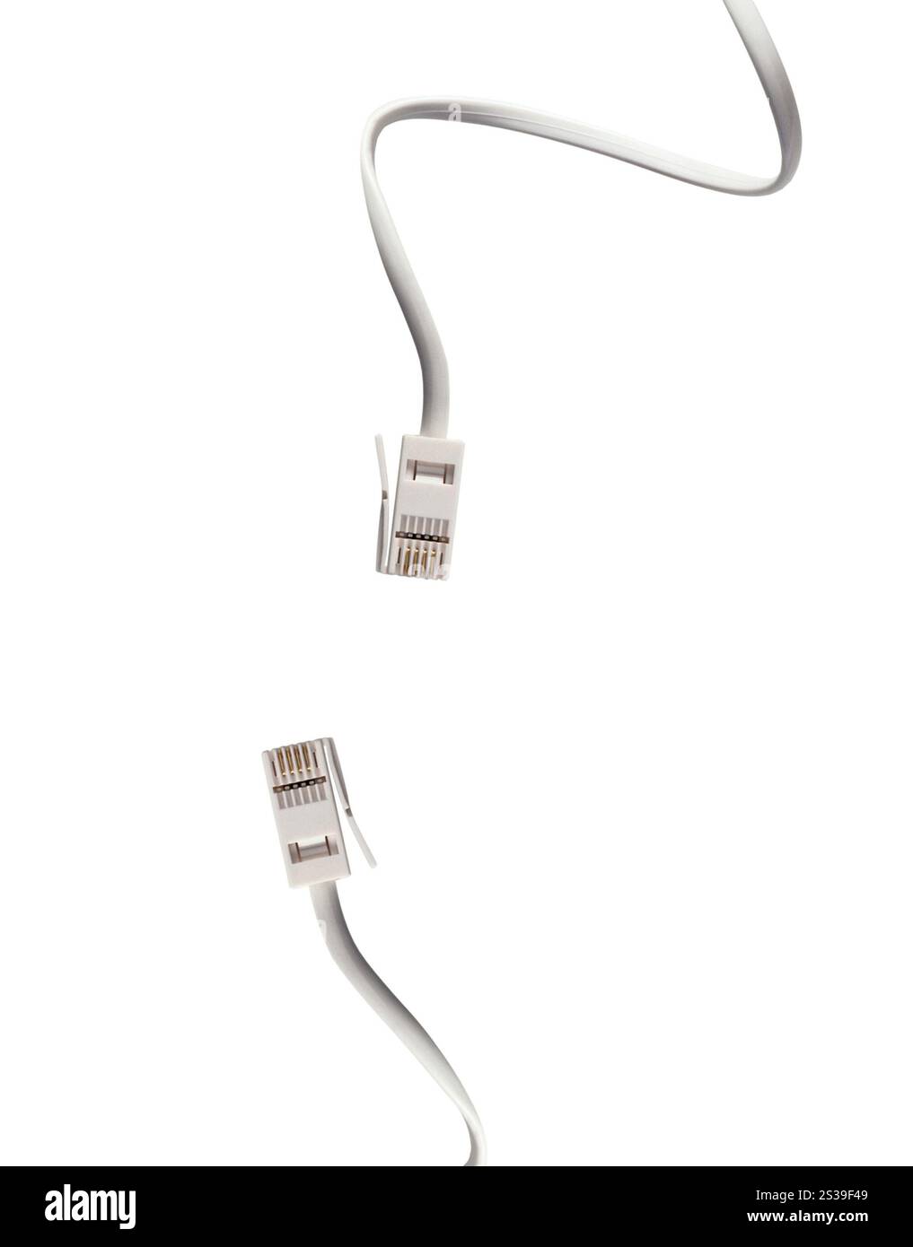 white cables isolated on white background. white cables isolated Stock ...
