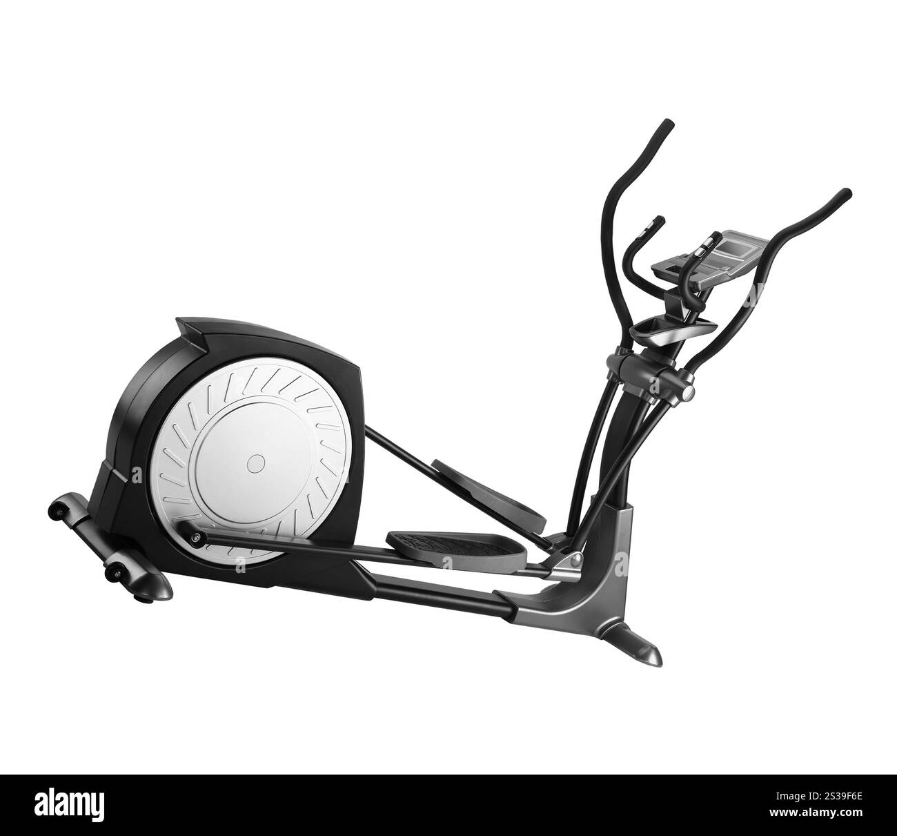 Elliptical gym machine over white background. Elliptical gym machine ...