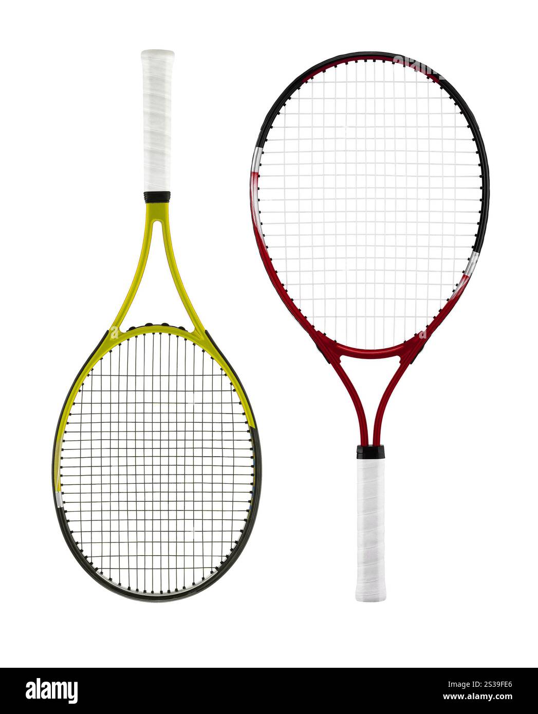 Tennis racket, isolated on white background. Tennis rackets Stock Photo ...
