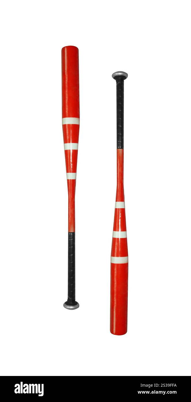 Red baseball bat isolated on white background. Red baseball bat Stock ...