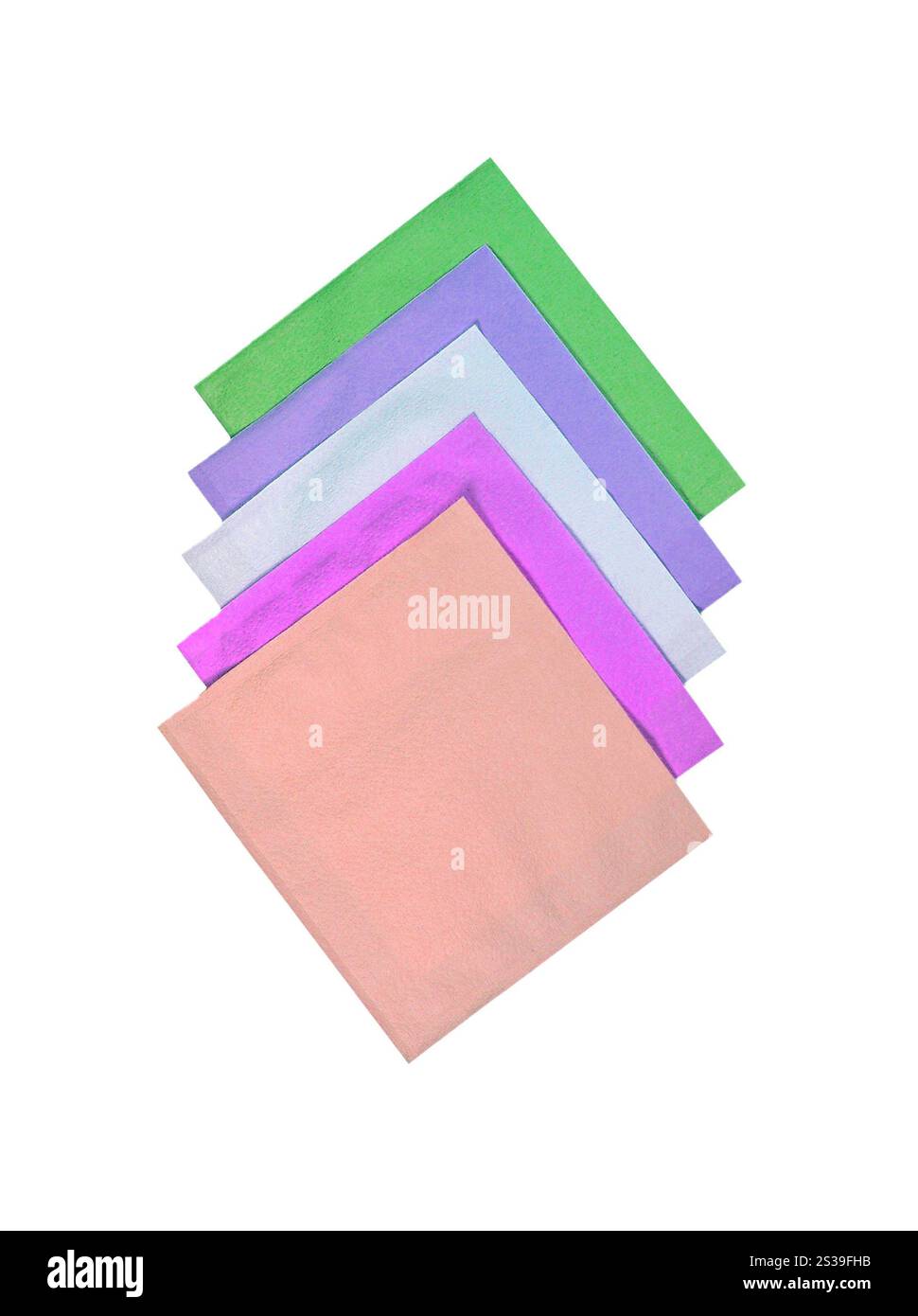 tissues of different colours isolated on white background. tissues of ...