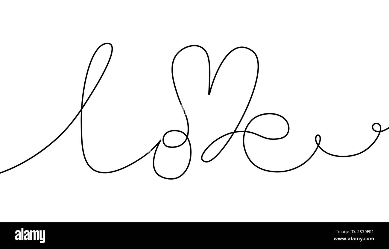 World love one continuous line drawing. Minimalist romantic linear ...