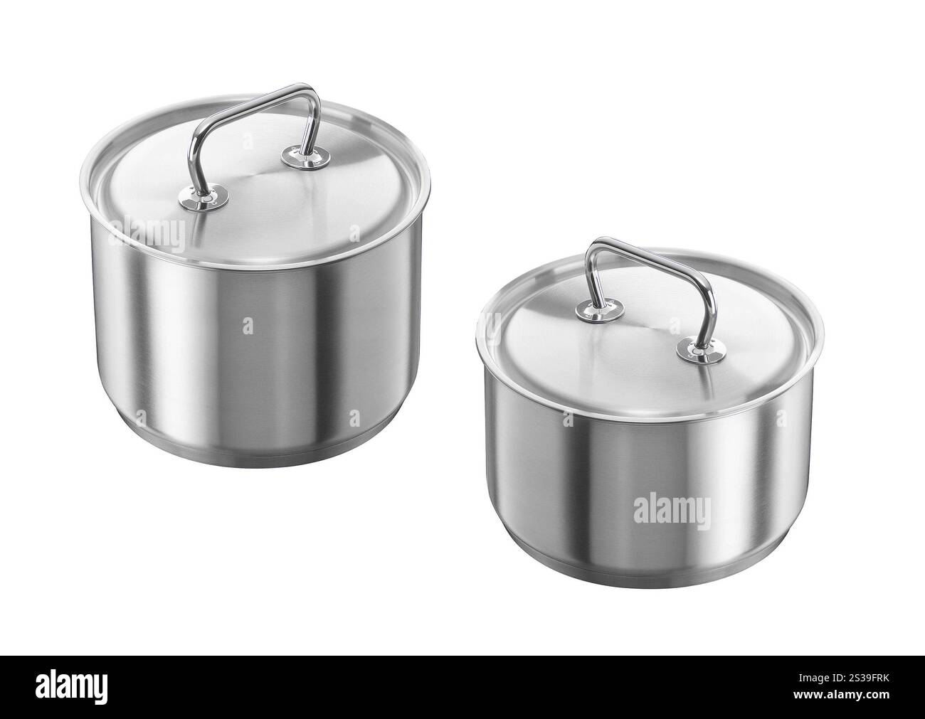 Stainless steel pots Isolated. Stainless steel pot Isolated Stock Photo ...