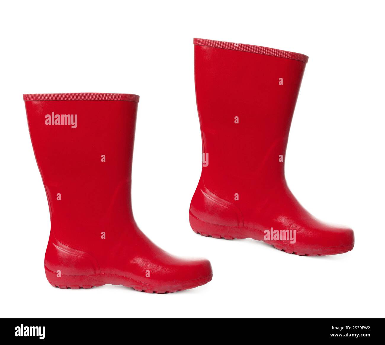 Red rubber boots isolated on white background. Red rubber boots Stock ...