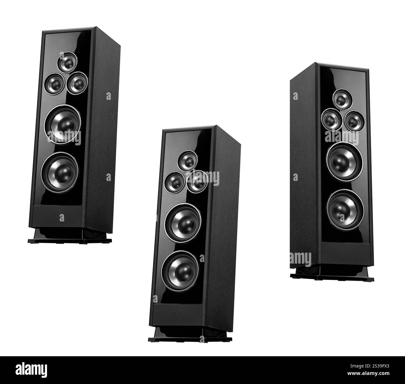 Acoustic system isolated vertically isolated on white background ...