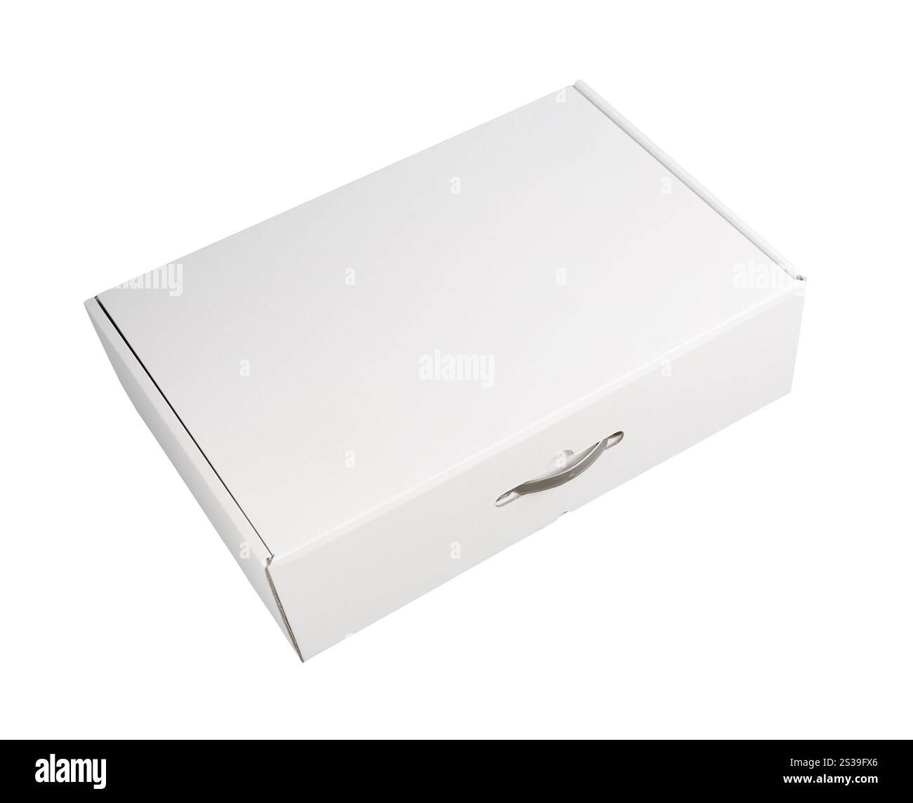 White cardboard box front view isolated on white background. White ...