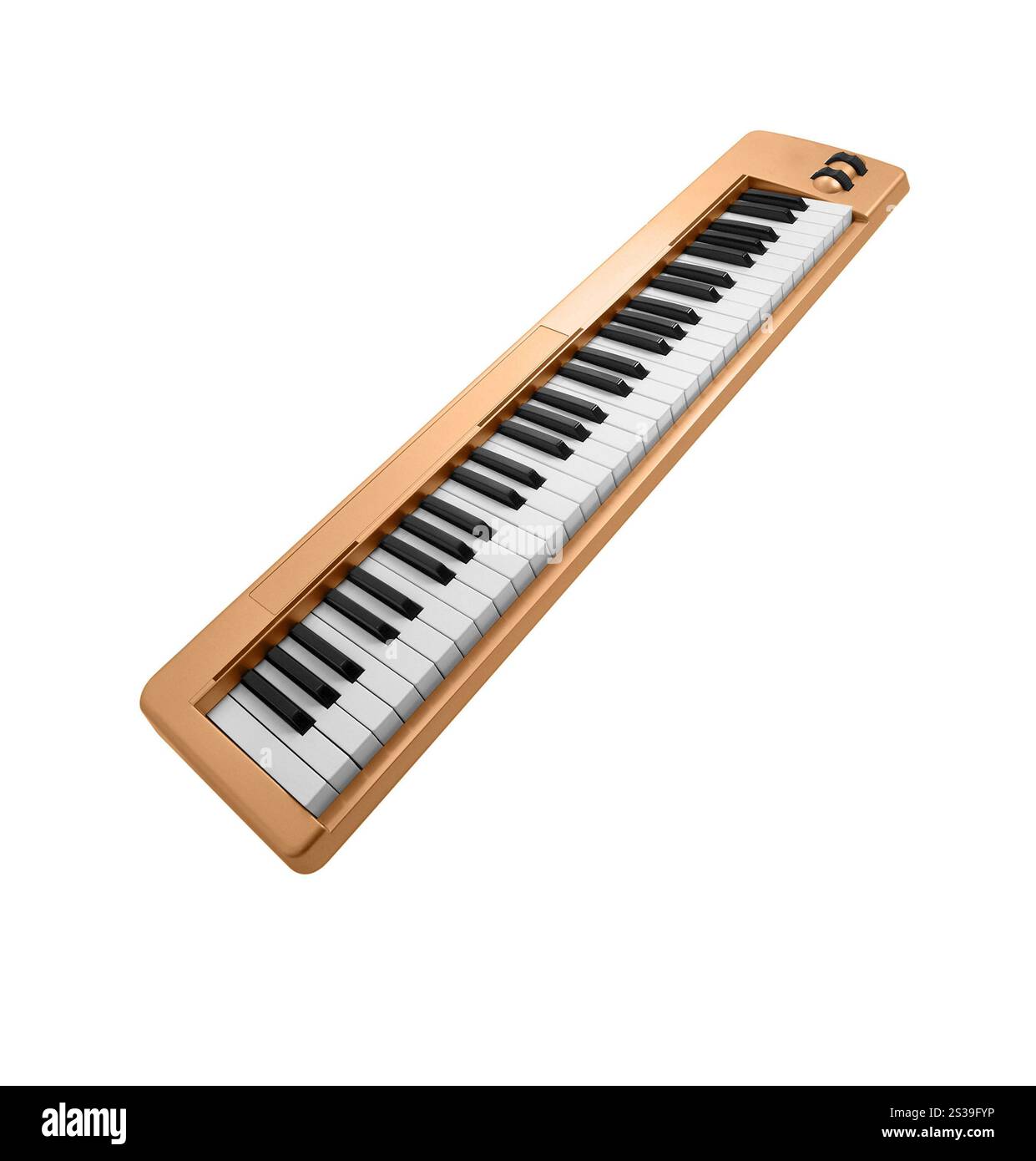 golden piano keyboard isolated on white background. golden piano ...