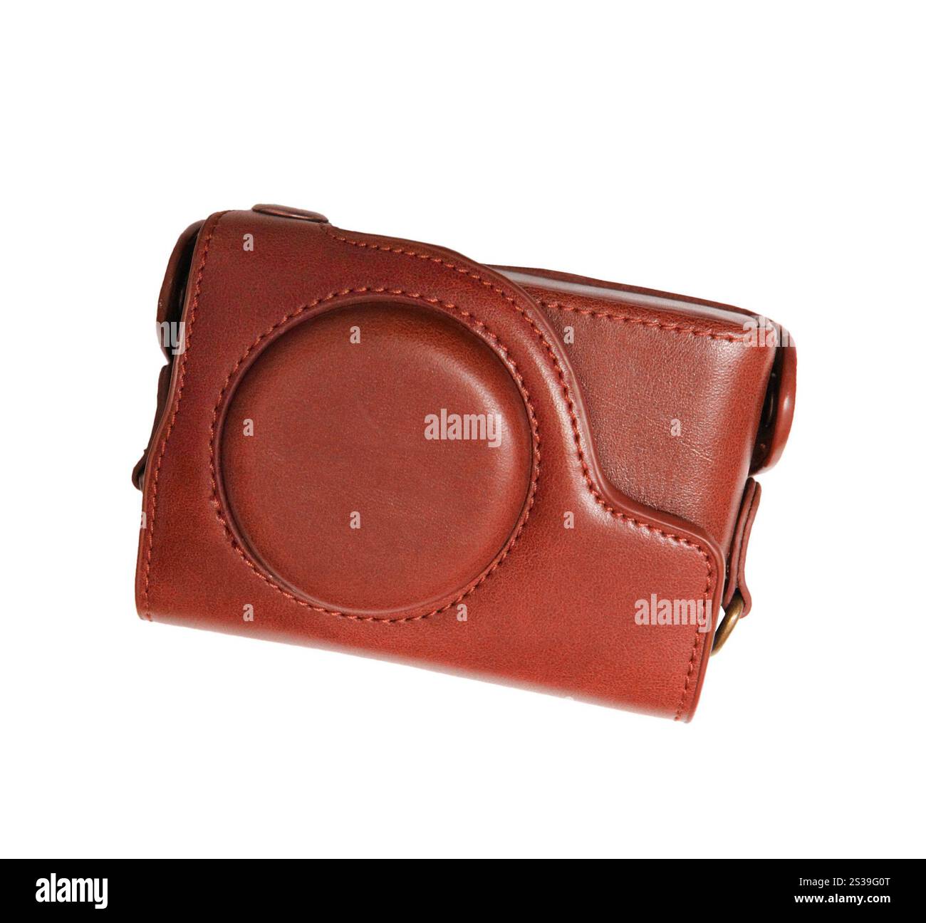 Retro photo camera leather case isolated on white background. Retro ...