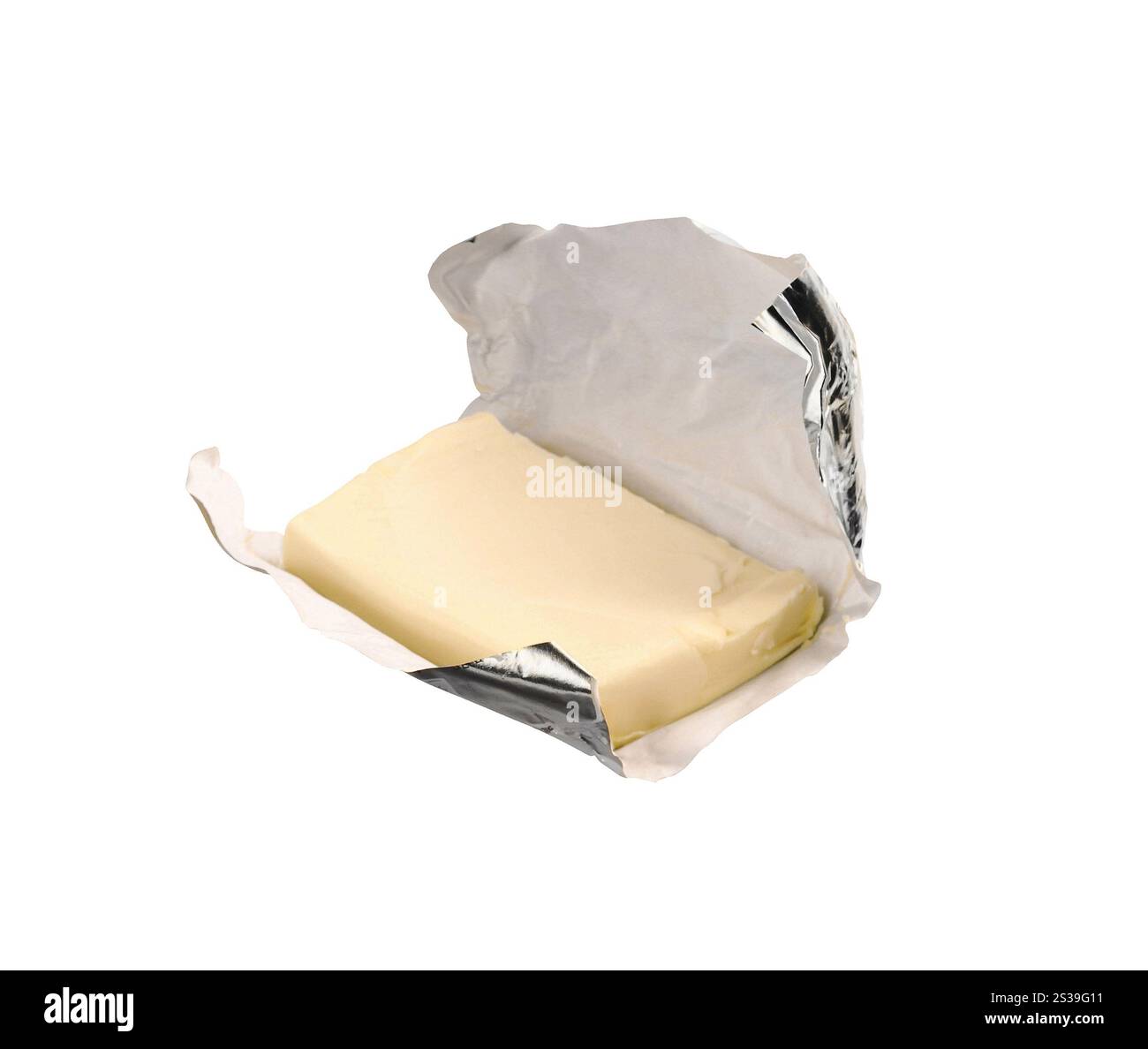 Open Block of Butter isolated on white background. Open Block of Butter ...