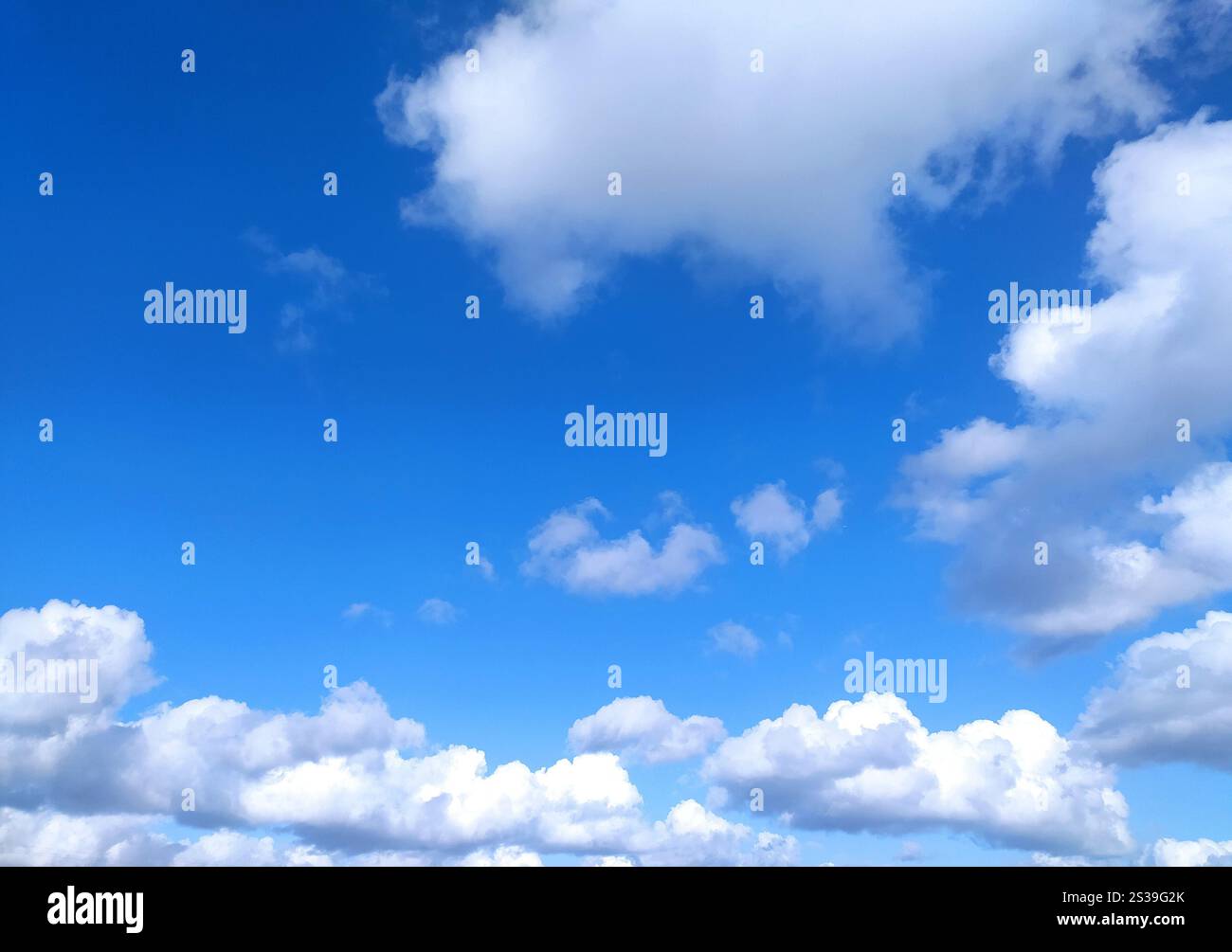 Clear blue sky texture and white fluffy cloud nature background. The ...