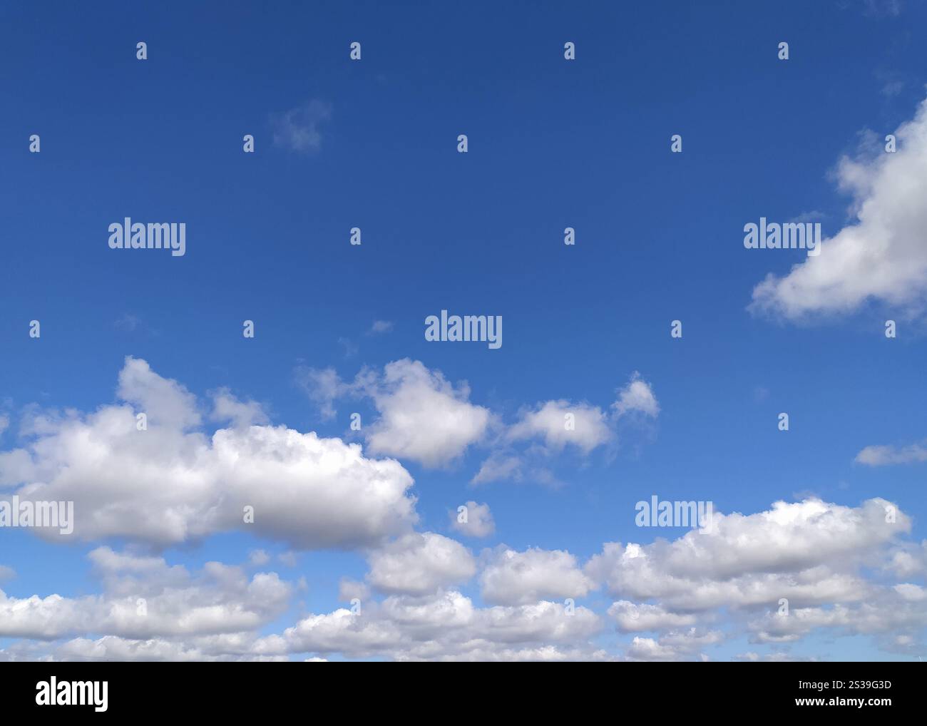 Clear blue sky texture and white fluffy cloud nature background. The ...