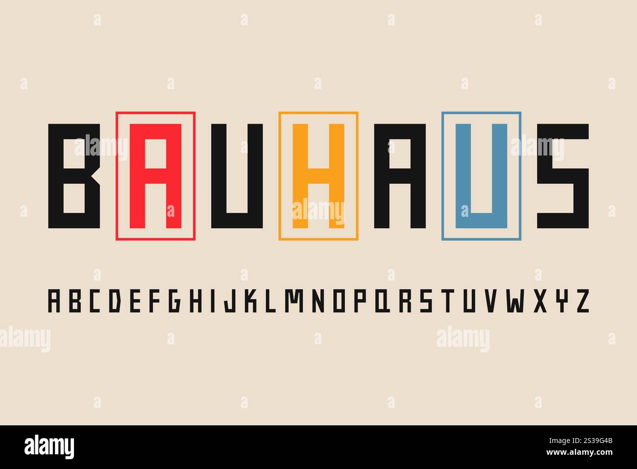 Bauhaus geometric typographic font. Headline uppercase alphabet for posters, logo, banner. Abc ...