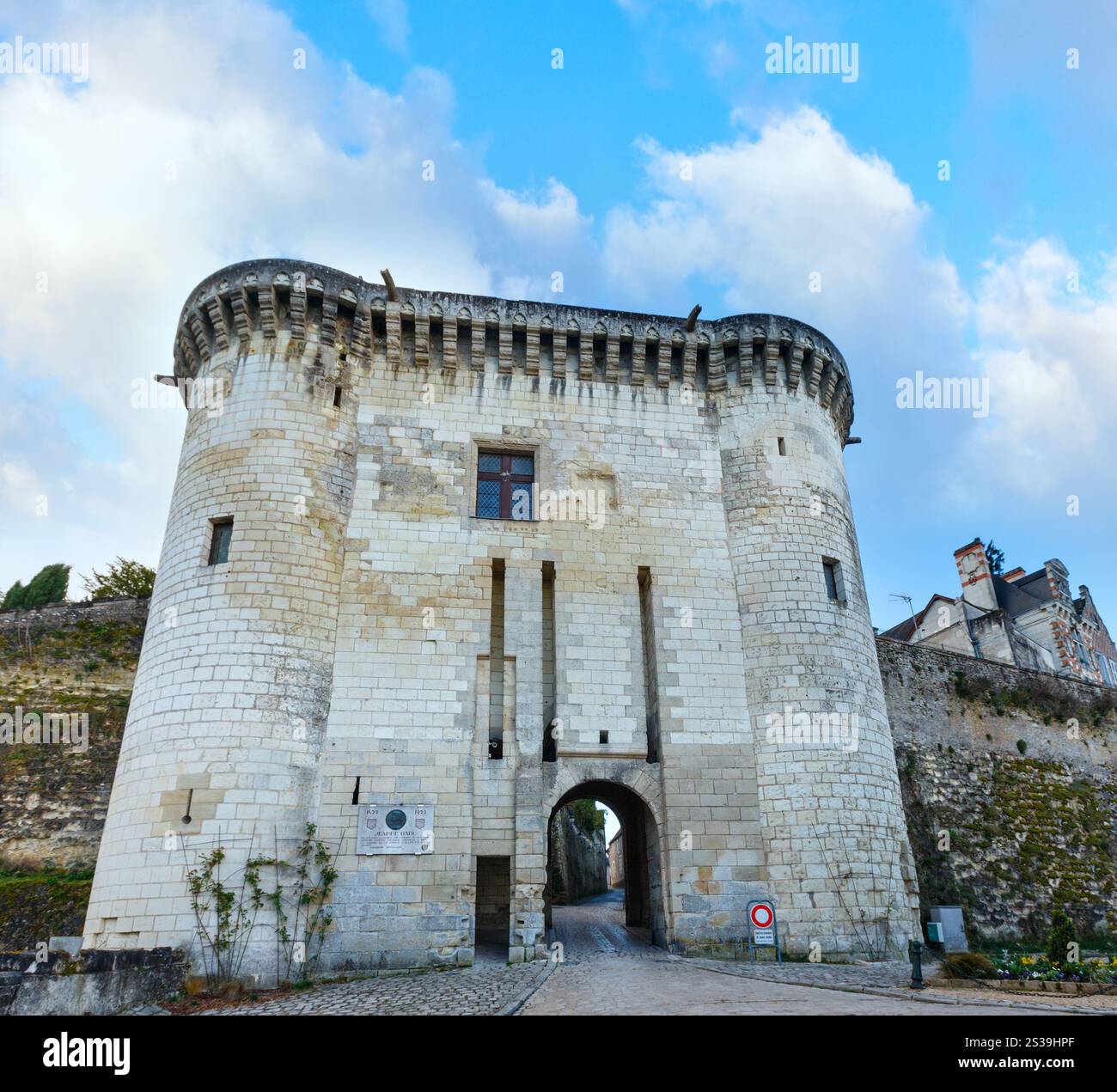 The Royal Gate at the entrance of the citadel. Royal City of Loches ...
